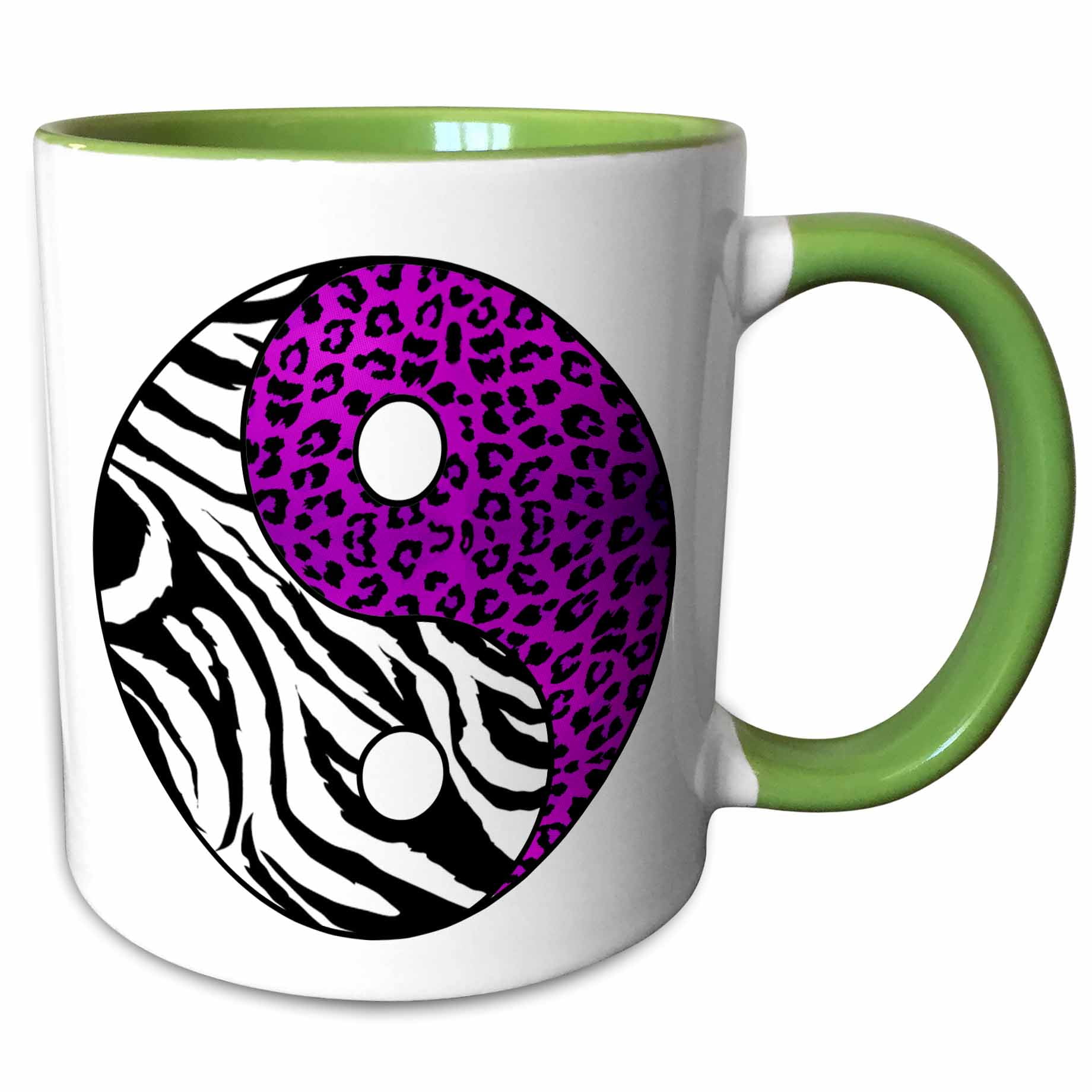 3drose, Ying and Yang Symbol - Zebra and Leopard - Purple, 15oz Two ...
