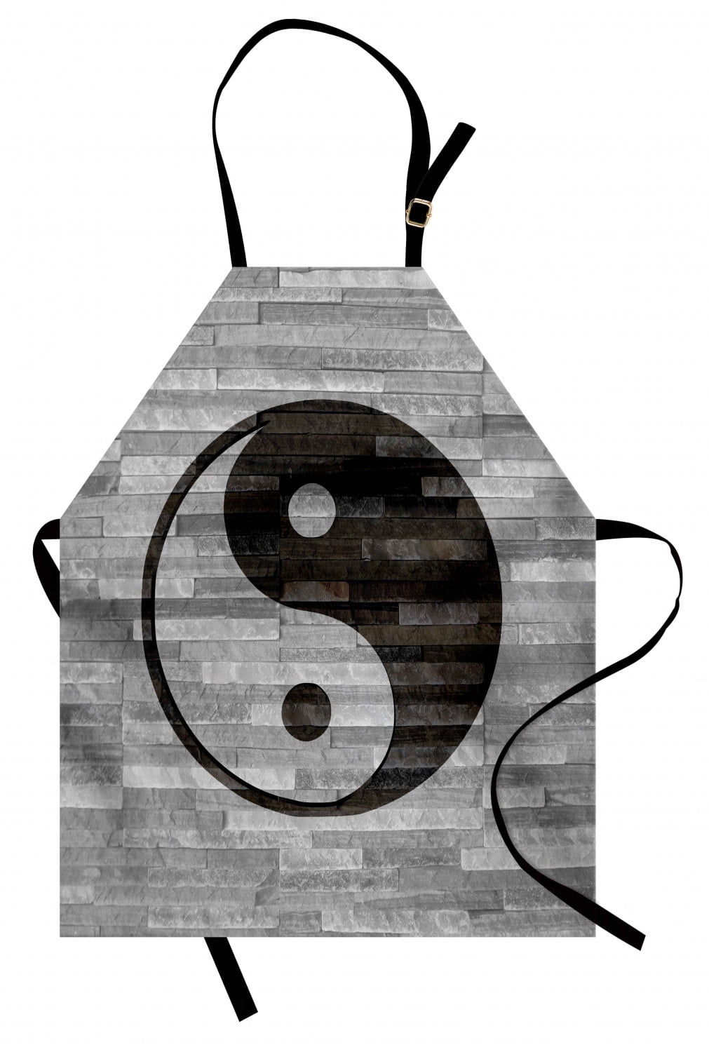 Ying Yang Apron Minimalistic Traditional Asian Ying Yang Rustic Wooden ...