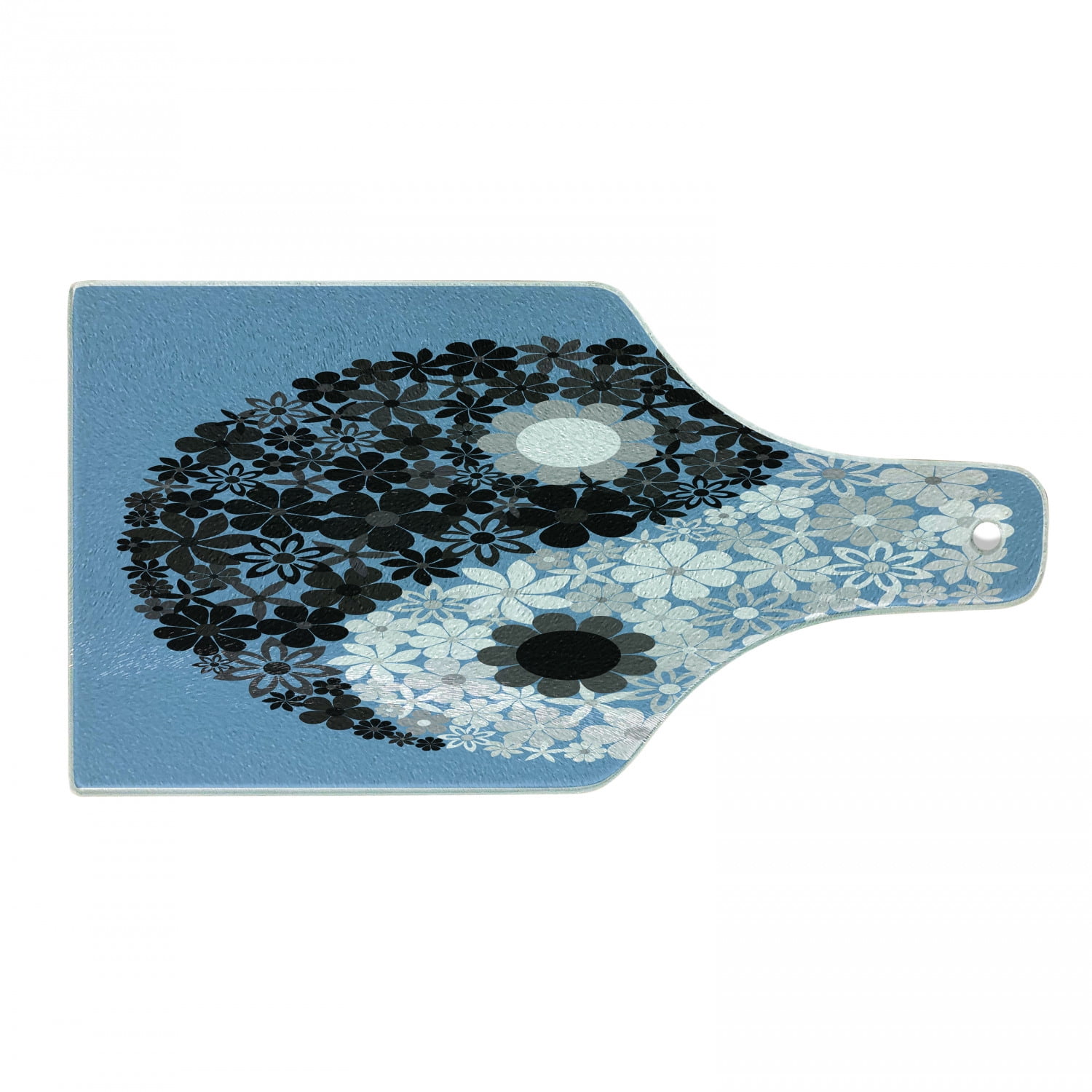 Ying Yang Cutting Board, Abstract Design Daisy Flower Power on Tao Sign ...