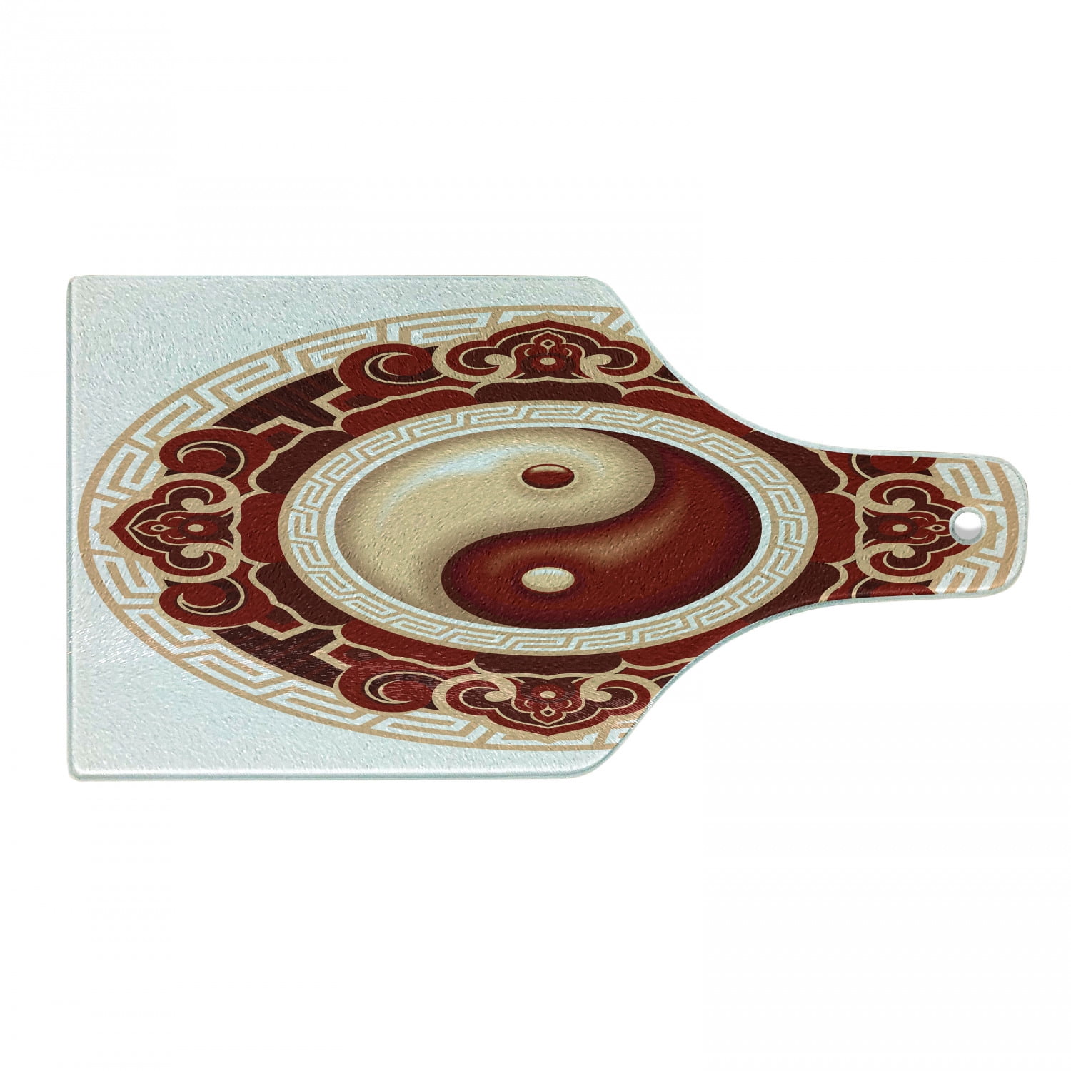 Ying Yang Cutting Board, Traditional Cultural Floral Ornamental ...