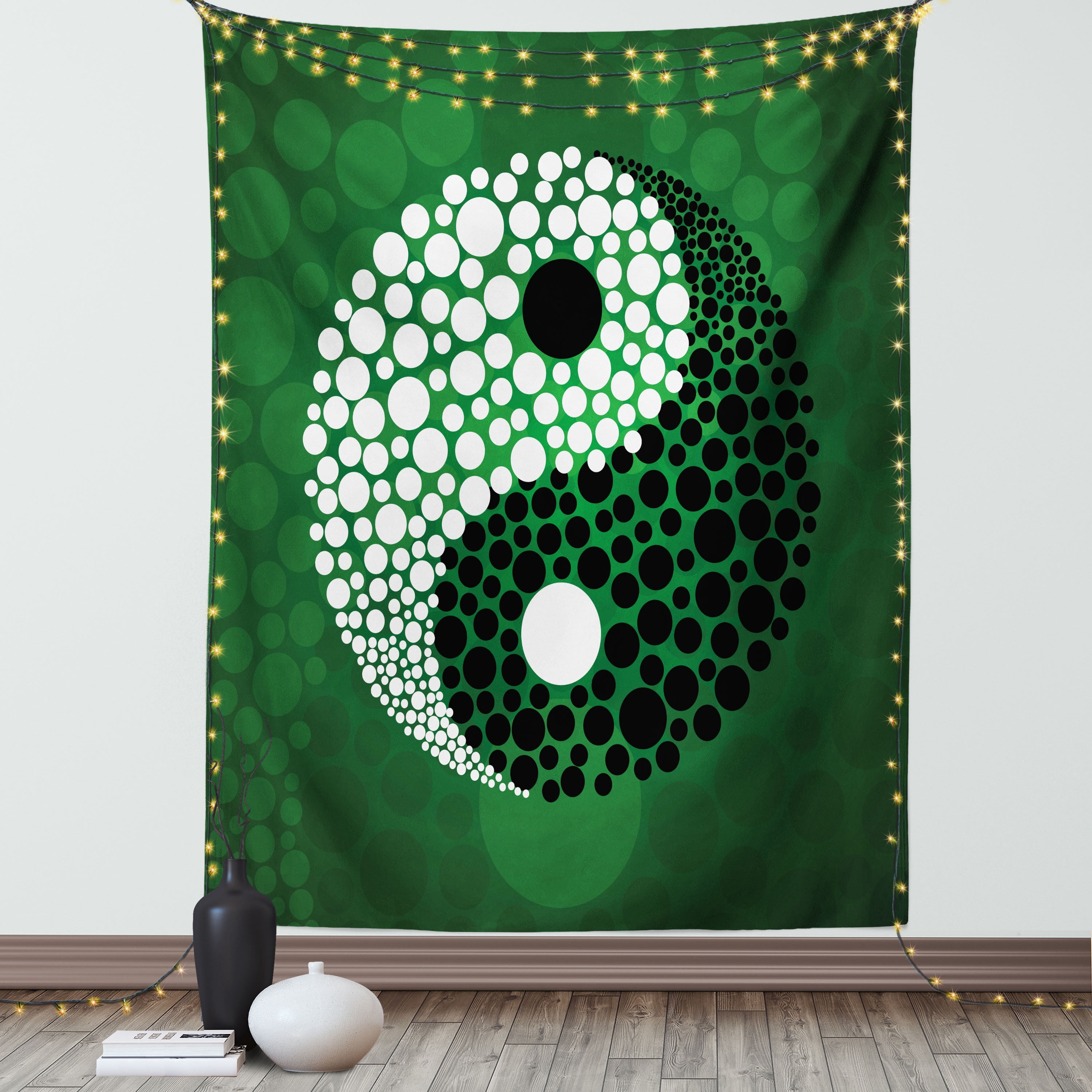 Ying Yang Decor Tapestry, Digital Yin Yang Form Nature Zen Meditation ...