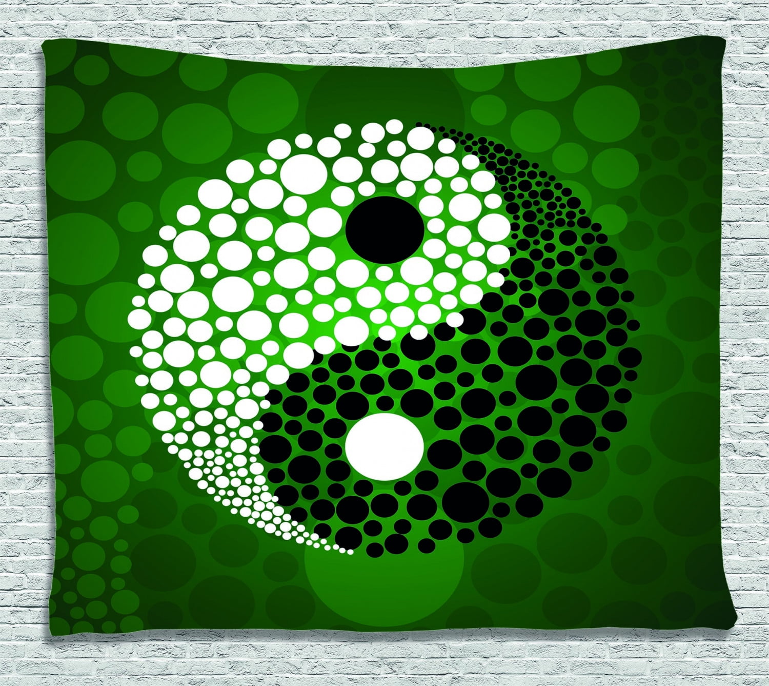 Ying Yang Decor Tapestry, Digital Yin Yang Form Nature Zen Meditation ...
