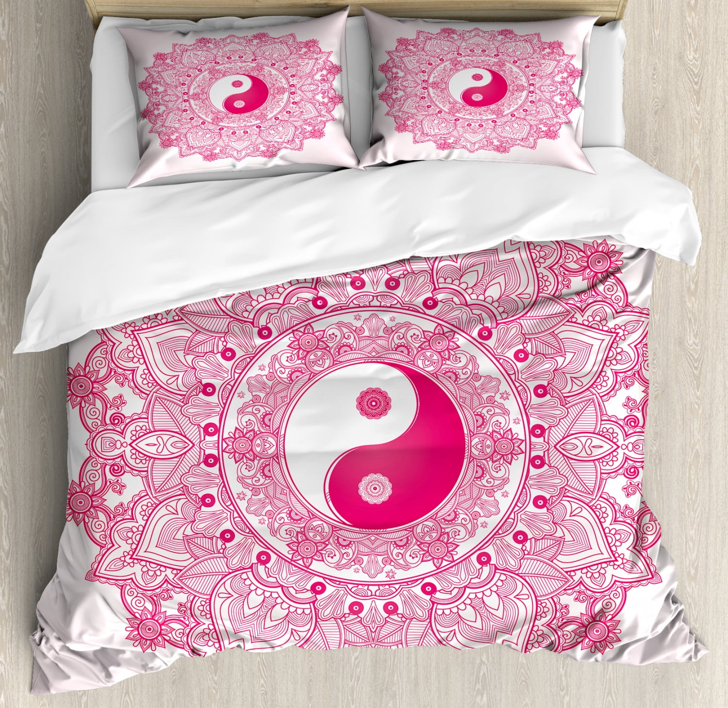 Ying Yang Duvet Cover Set Queen Size, Traditional Mystical Yin Yang ...