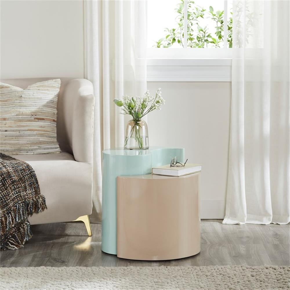 Ying Yang Modern Style End Table Made with Iron Sheet Frame in Mint ...