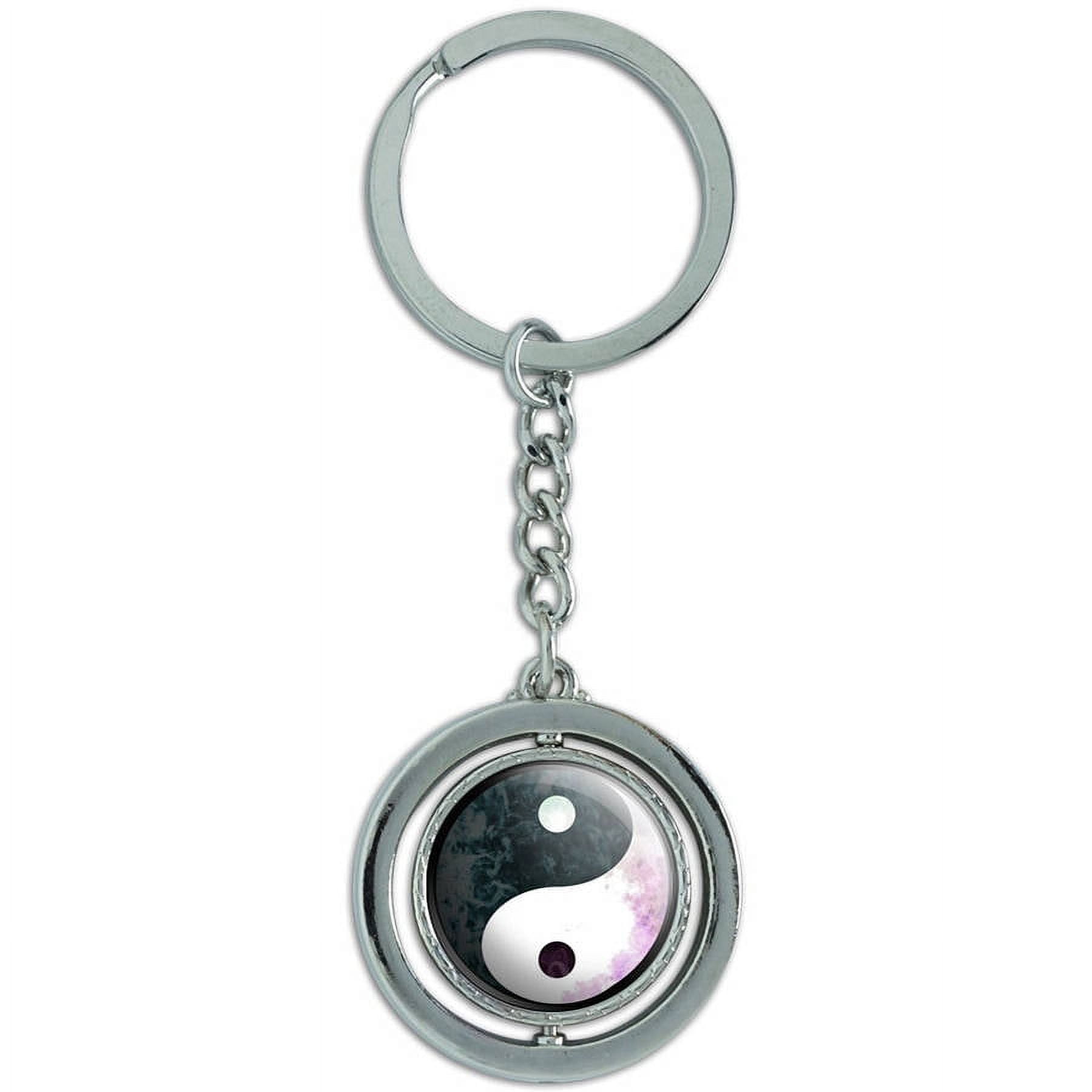 Ying Yang Spinning Circle Metal Keychain - Walmart.com