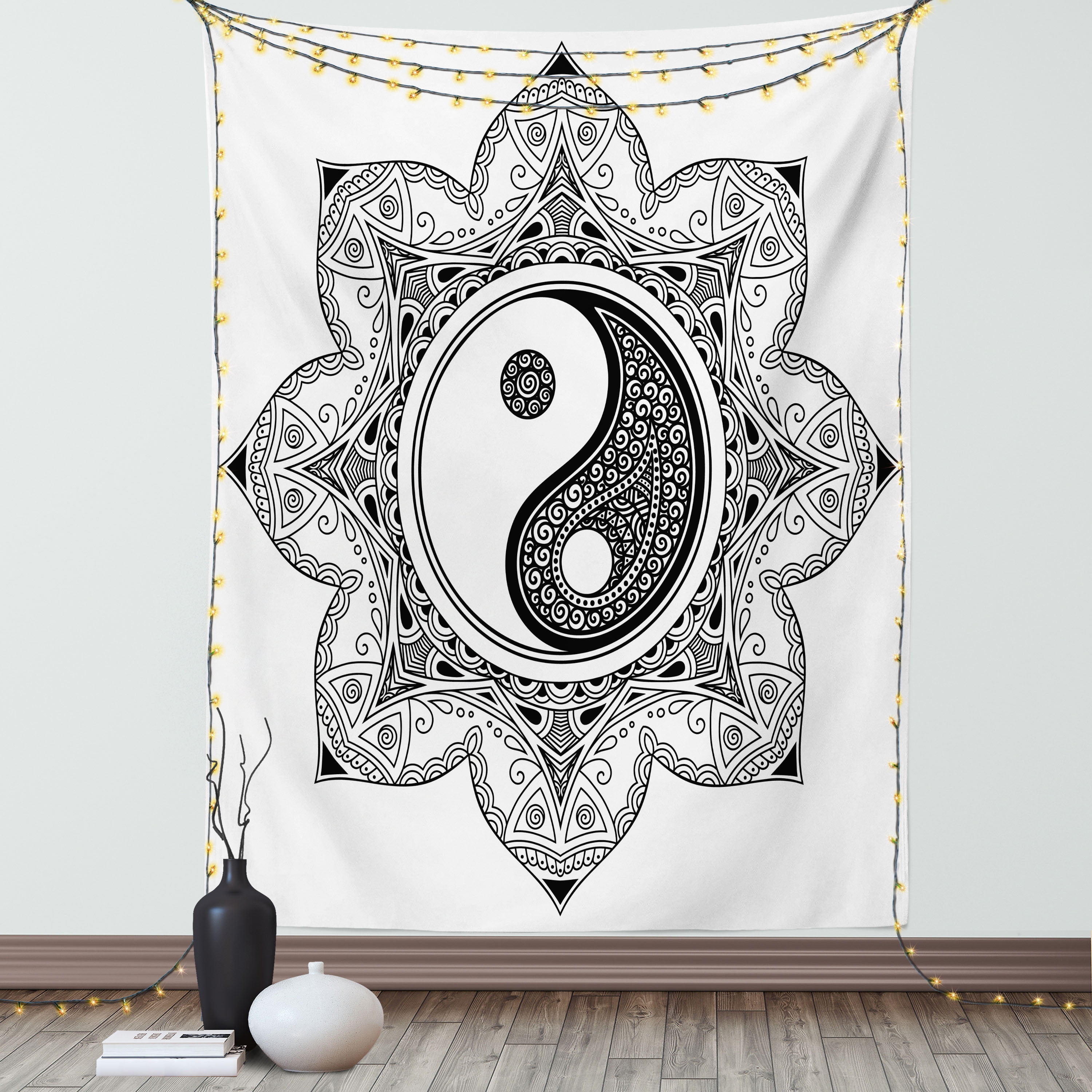 Ying Yang Tapestry, Asian Yin Yang Characters for Movement and Harmony ...
