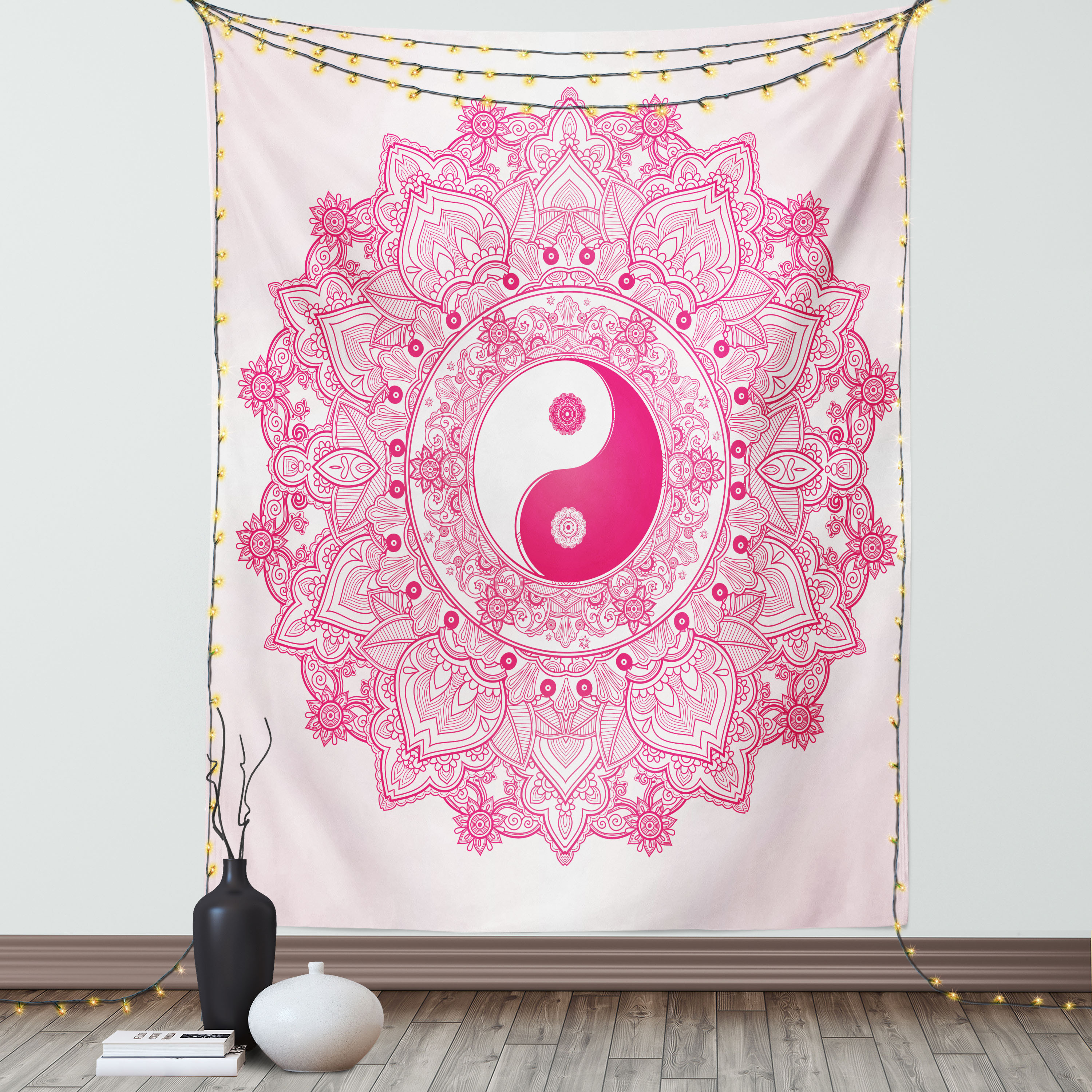 Ying Yang Tapestry, Traditional Mystical Yin Yang with Tao Mandala ...
