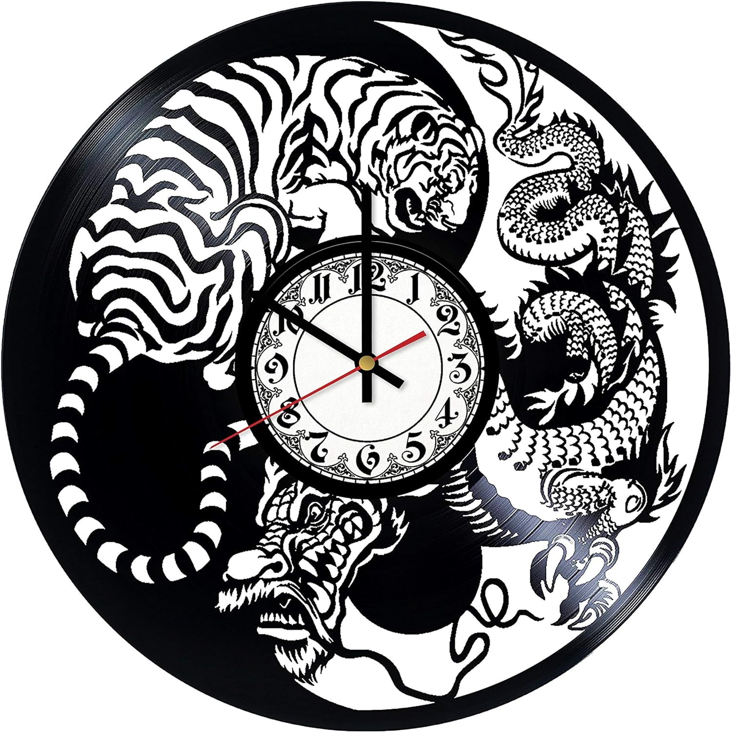 Ying and Yang Vinyl Wall Clock,Vinyl Record Clock Wall Art Unique ...