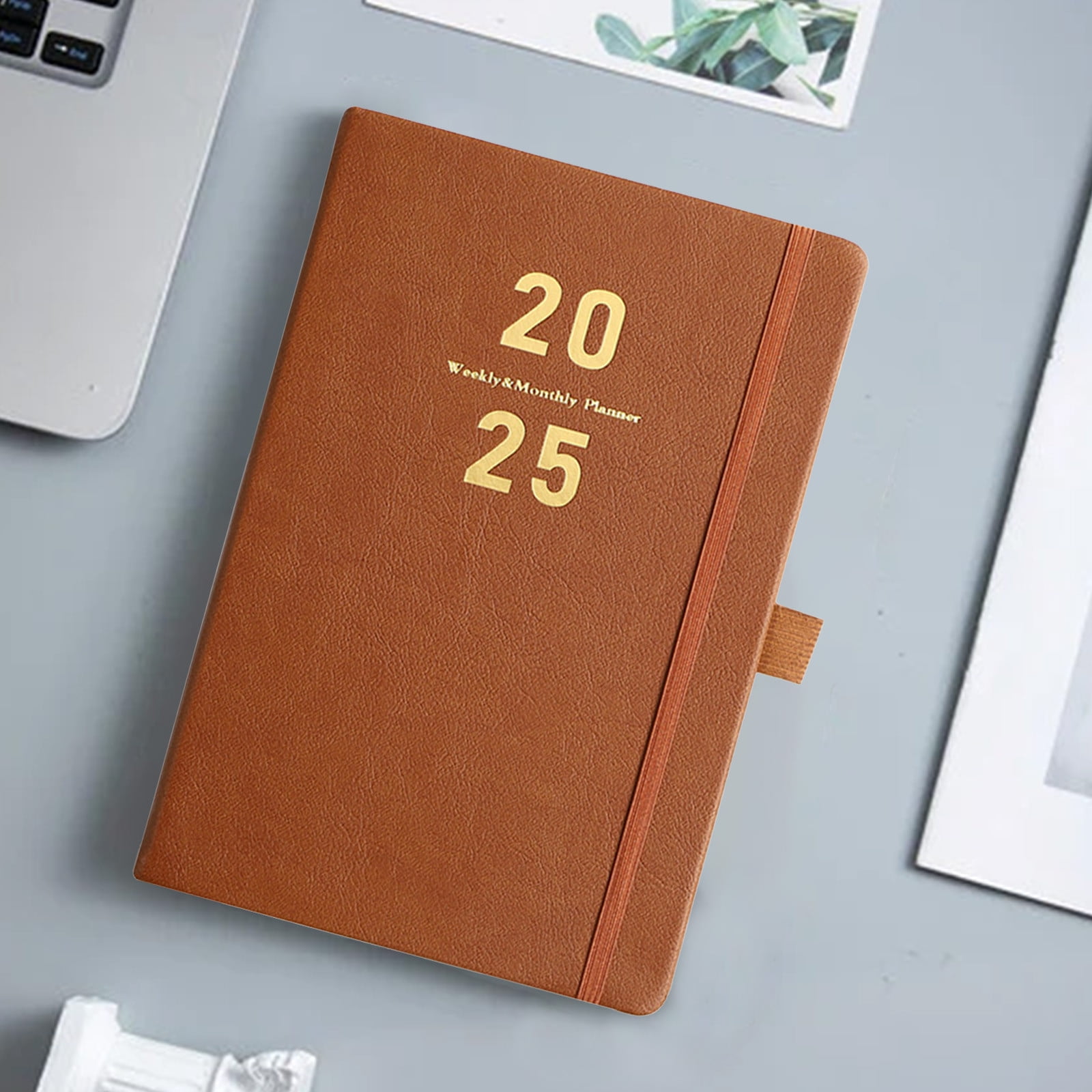 YingYouFu 2025 Faux Leather Planner, Calendar Notebook, 365-Day Time ...
