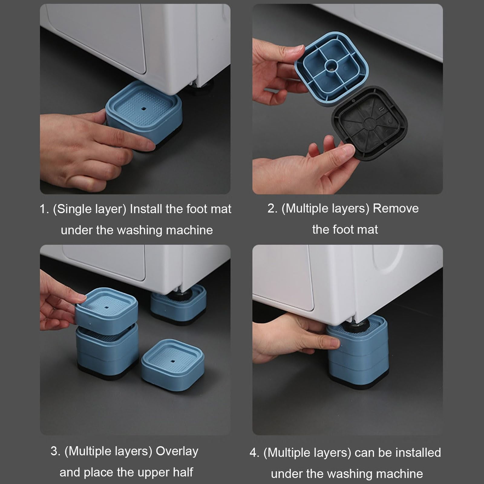 YingYouFu Bedding Bed Risers 2.75 Inch, Pack Of 4, Adjustable Furniture ...