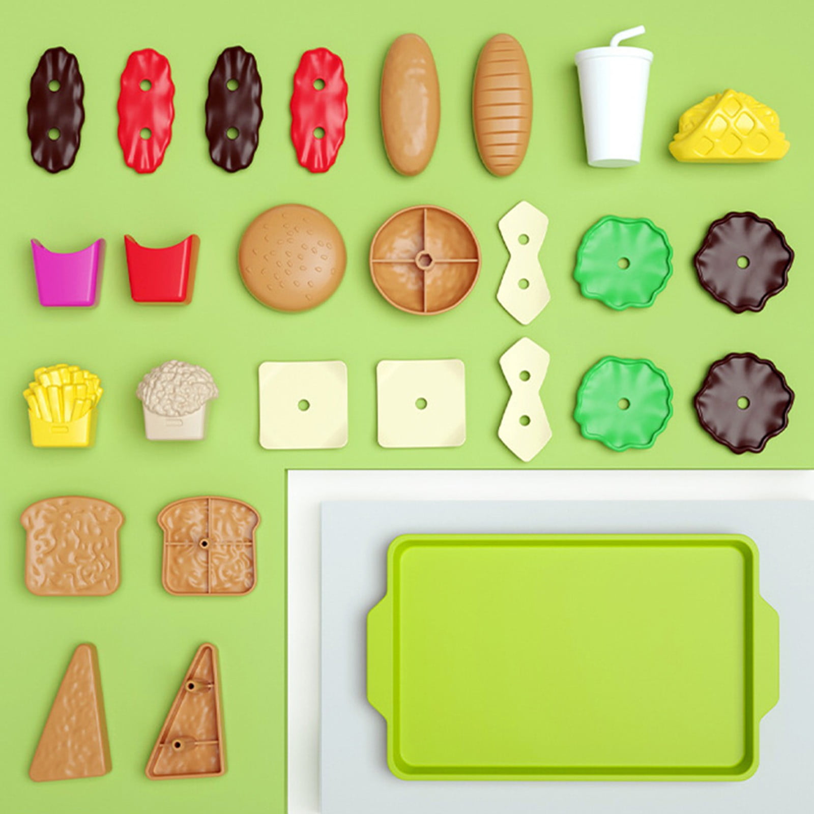 YingYouFu Burger and French Fry Toy Set - Sandwich Food Cooking Toy Set ...