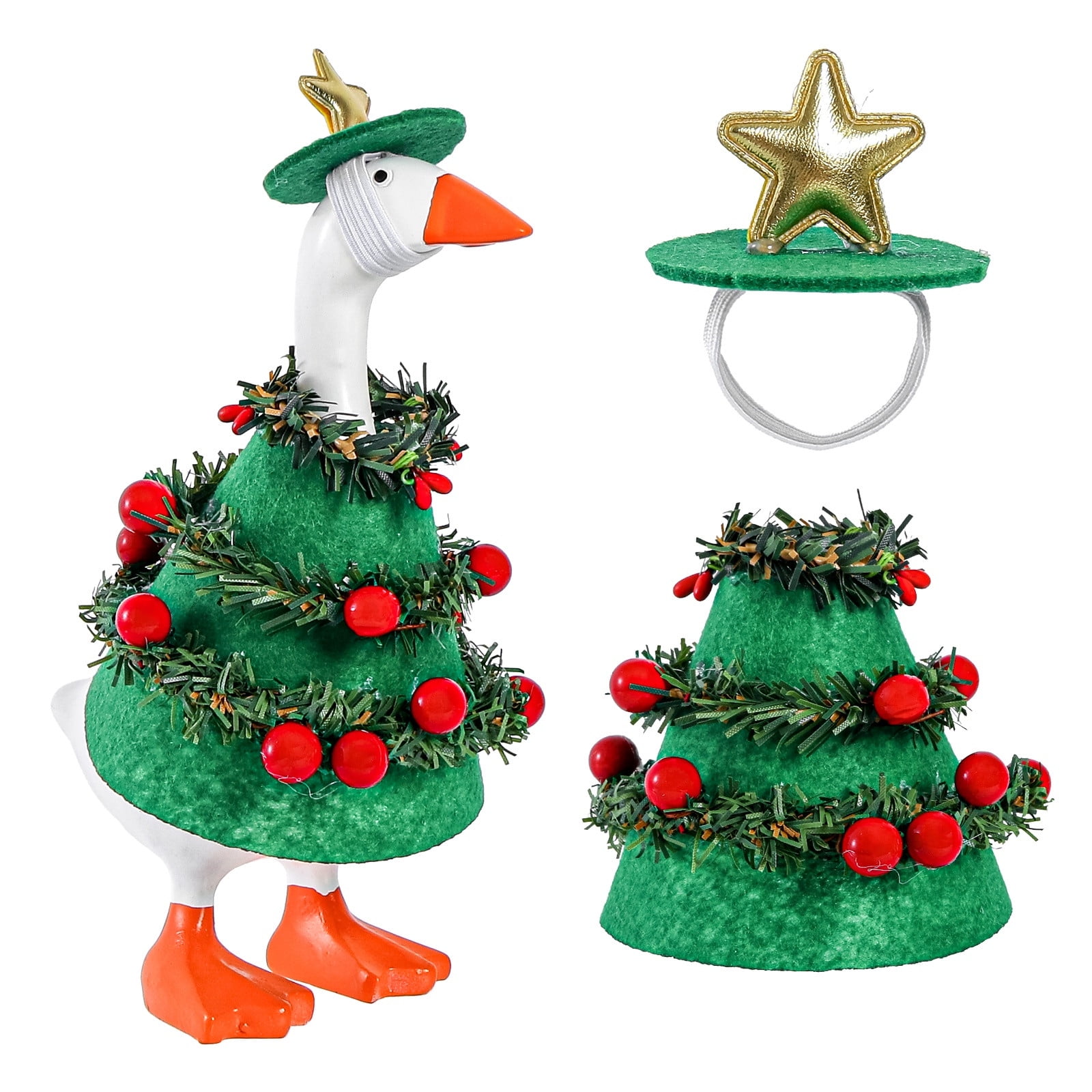 YingYouFu Christmas Porch Goose Outfits Christmas Tree Lawn Goose ...