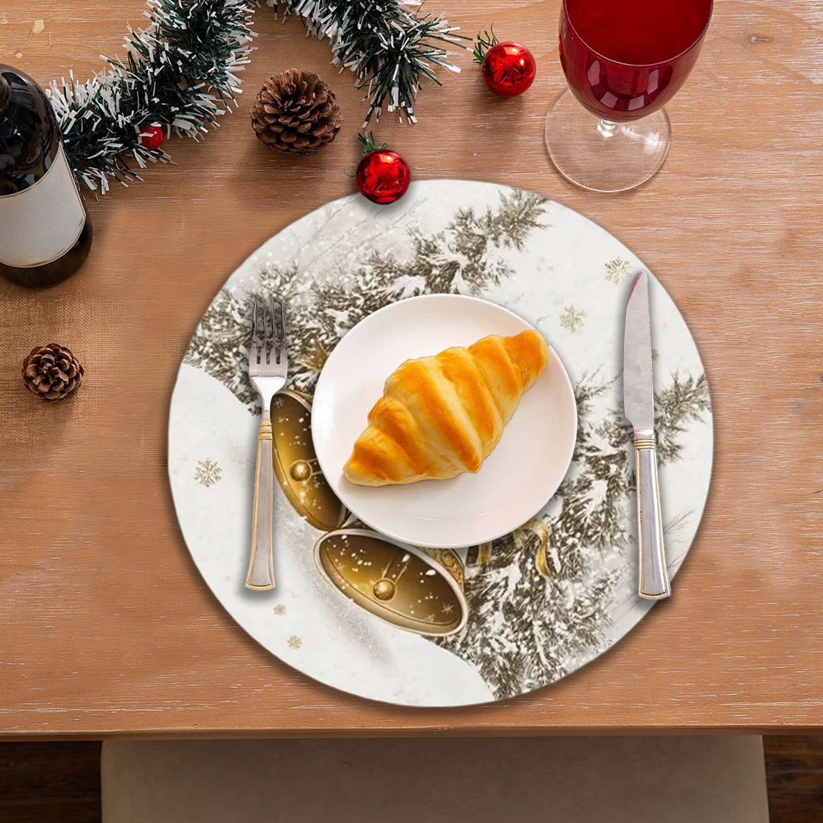 YingYouFu Christmas Themed Placemats for Holiday Dining Festive Table ...