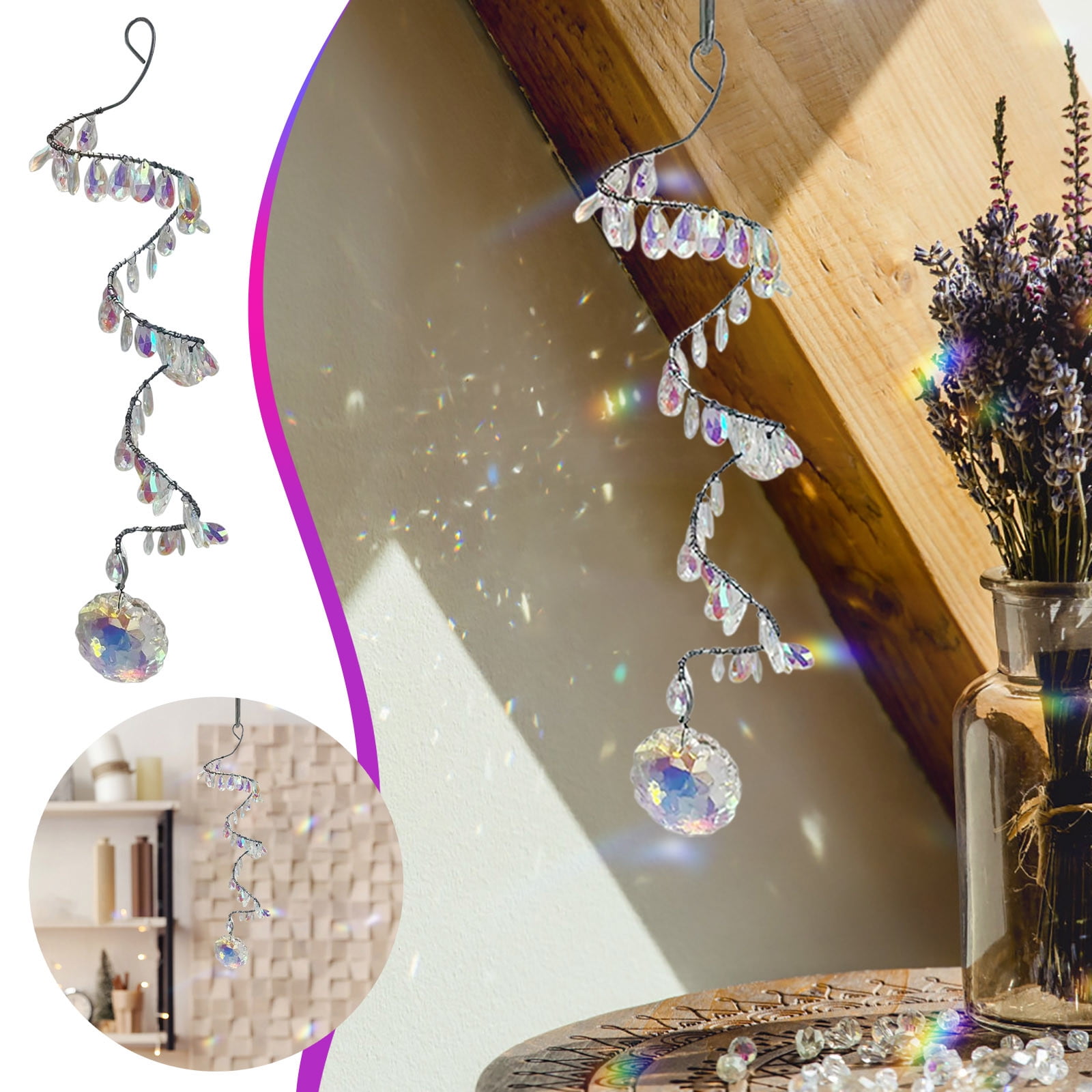 YingYouFu Colorful Water Droplets Wind Chimes, Gardening with Diamonds ...