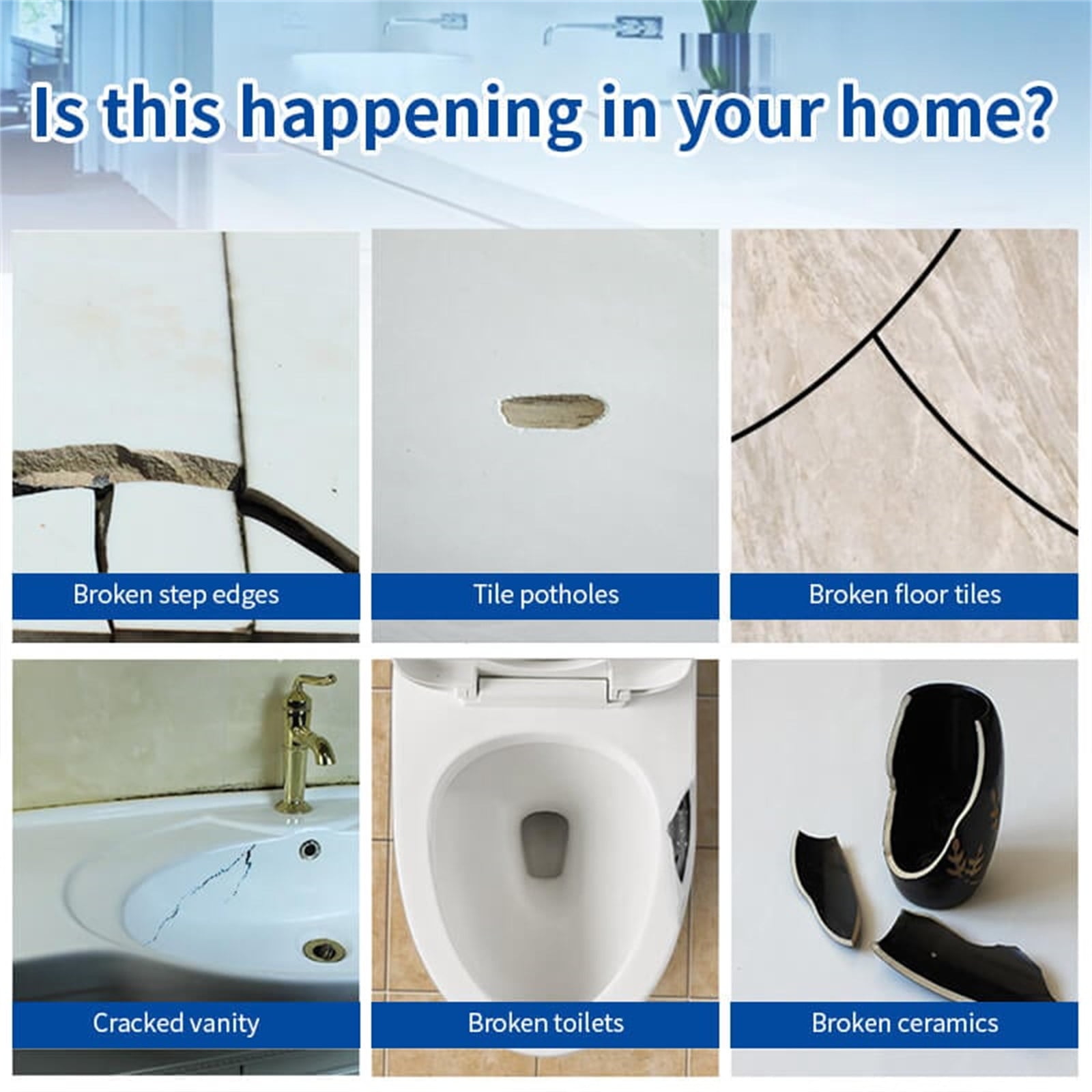 YingYouFu Cracked Porcelain Sink Repair Kit White, High-Gloss Porcelain ...