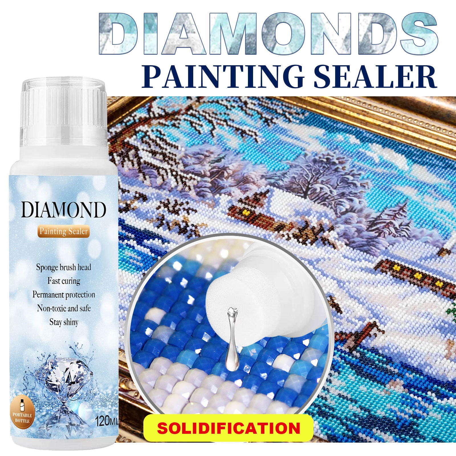 YingYouFu Diamond Art Painting Sealer - 120Ml, Fast Drying Art Glue with Sponge, Perfectly for ...