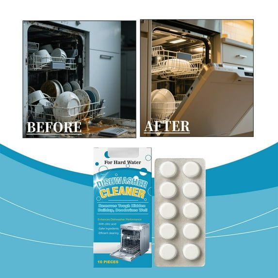 YingYouFu Dishwasher Cleaner Tablets, Powerful Effervescent Action for ...