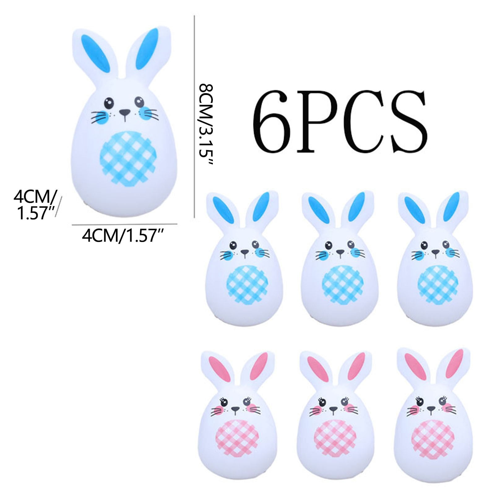 YingYouFu Easter Fillable Eggs 6 Pack Openable Twistable with Bunny ...