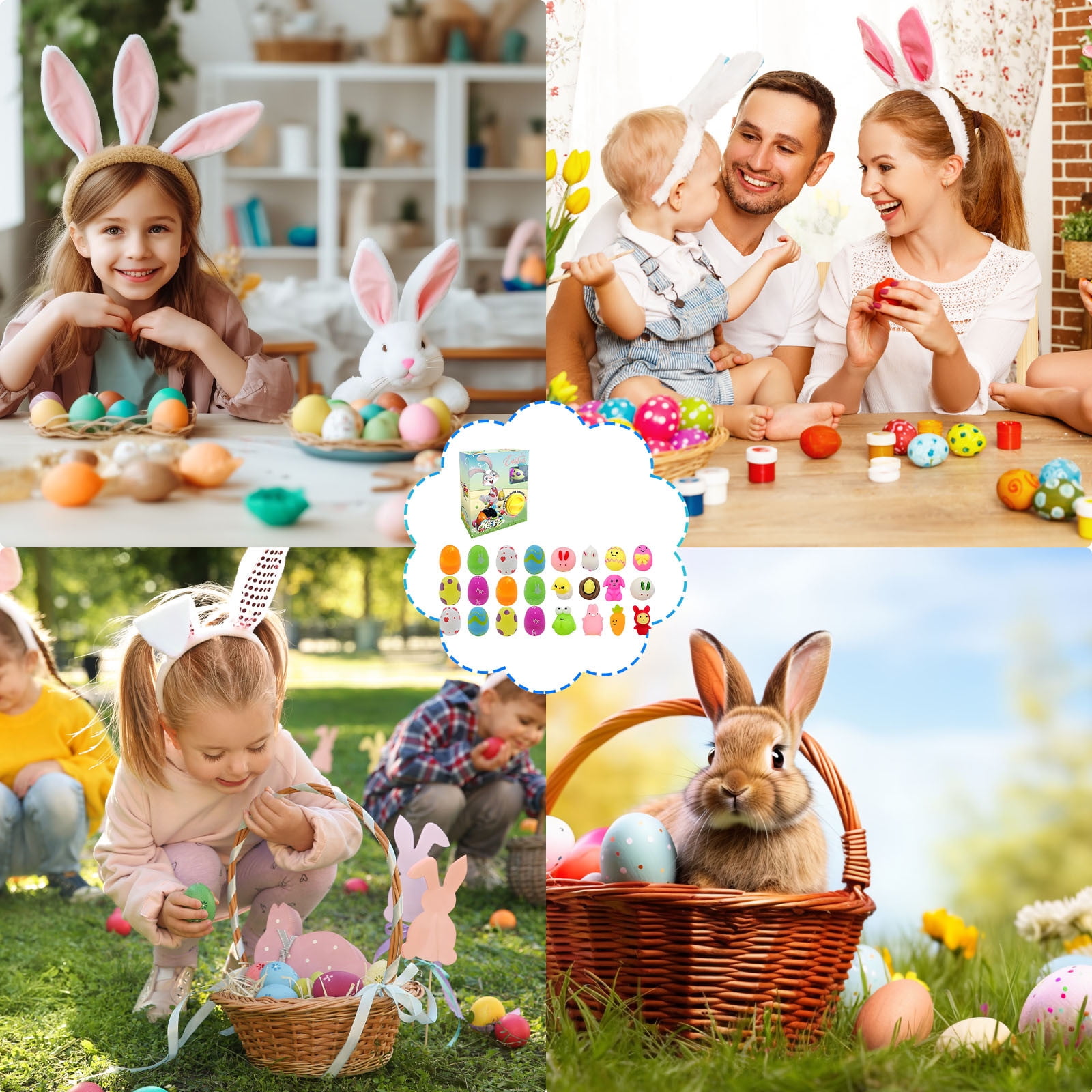 YingYouFu Faux Easter Playset, Easter Decorations and Party Games ...