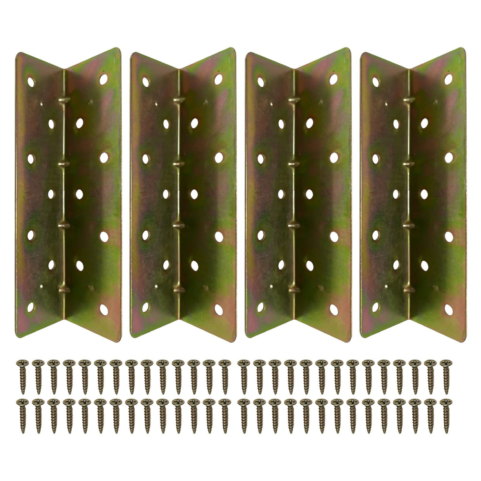 YingYouFu Heavy-Duty 90-Degree Angle Iron Bracket 4-Pack, Steel Corner ...