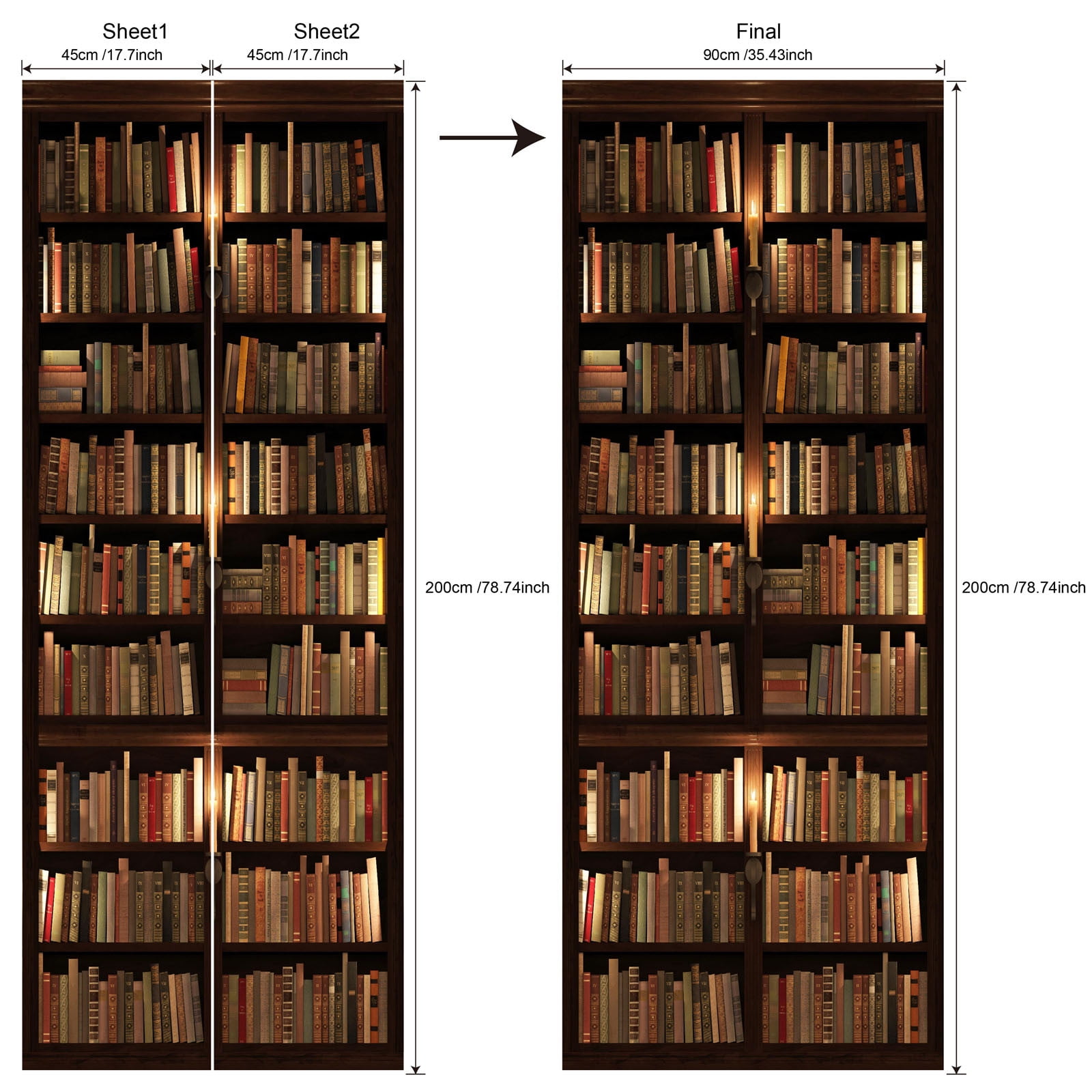 YingYouFu Peel and Stick Door Stickers Murals, DIY Removable PVC ...