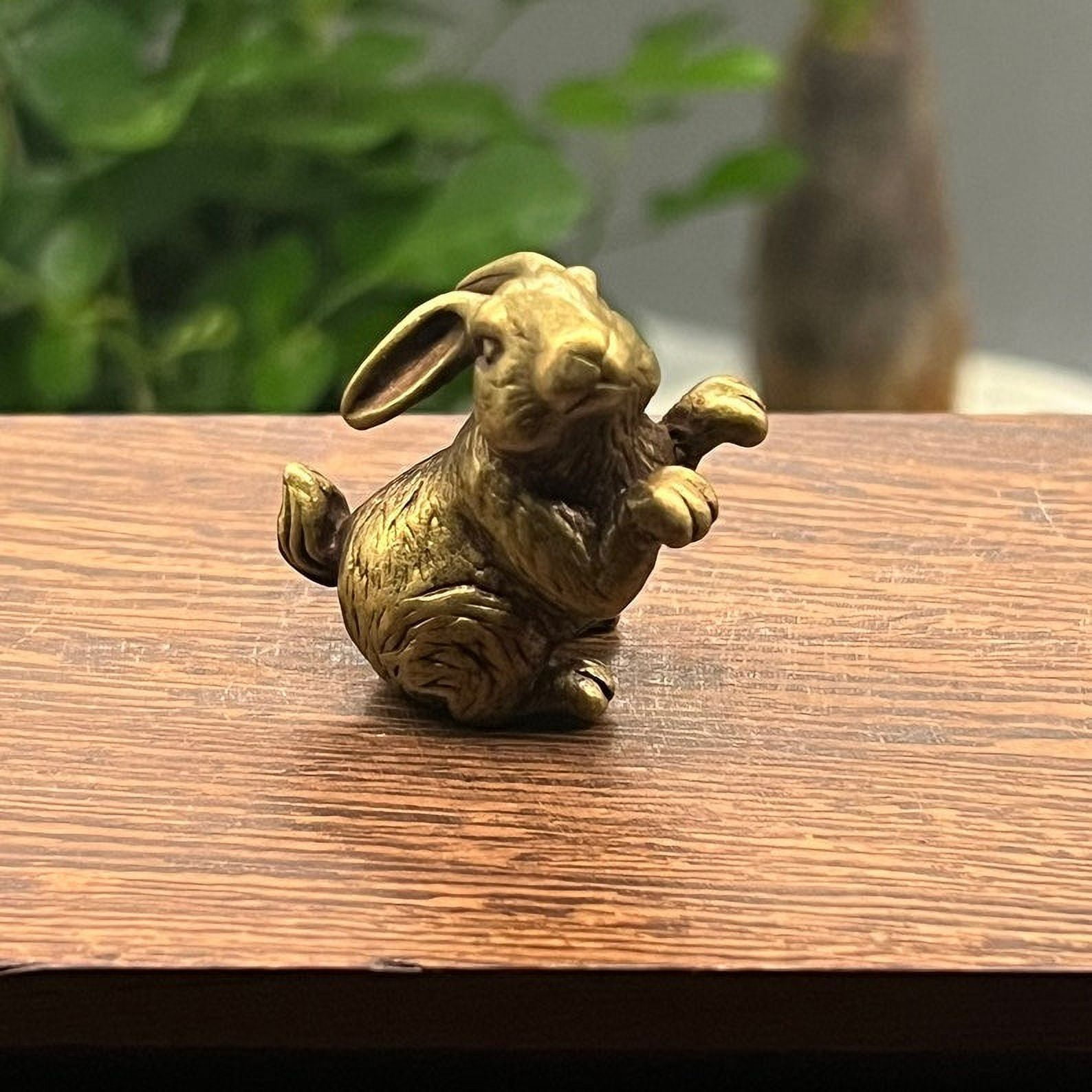 YingYouFu Resin Gold Bunny Decor Rabbits Figurines, Brass Bunny ...