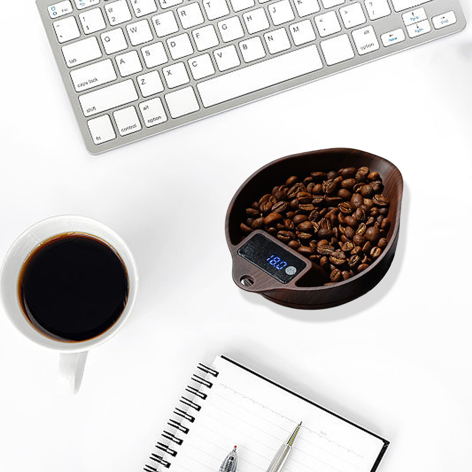 YingYouFu Smart Coffee Scale Digital with Tray, Precision Coffee Beans Weighing Kit, High ...