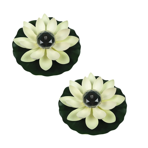 YingYouFu Waterproof Solar Floating Lotus Flower LED Pool Lights 2 Pack ...