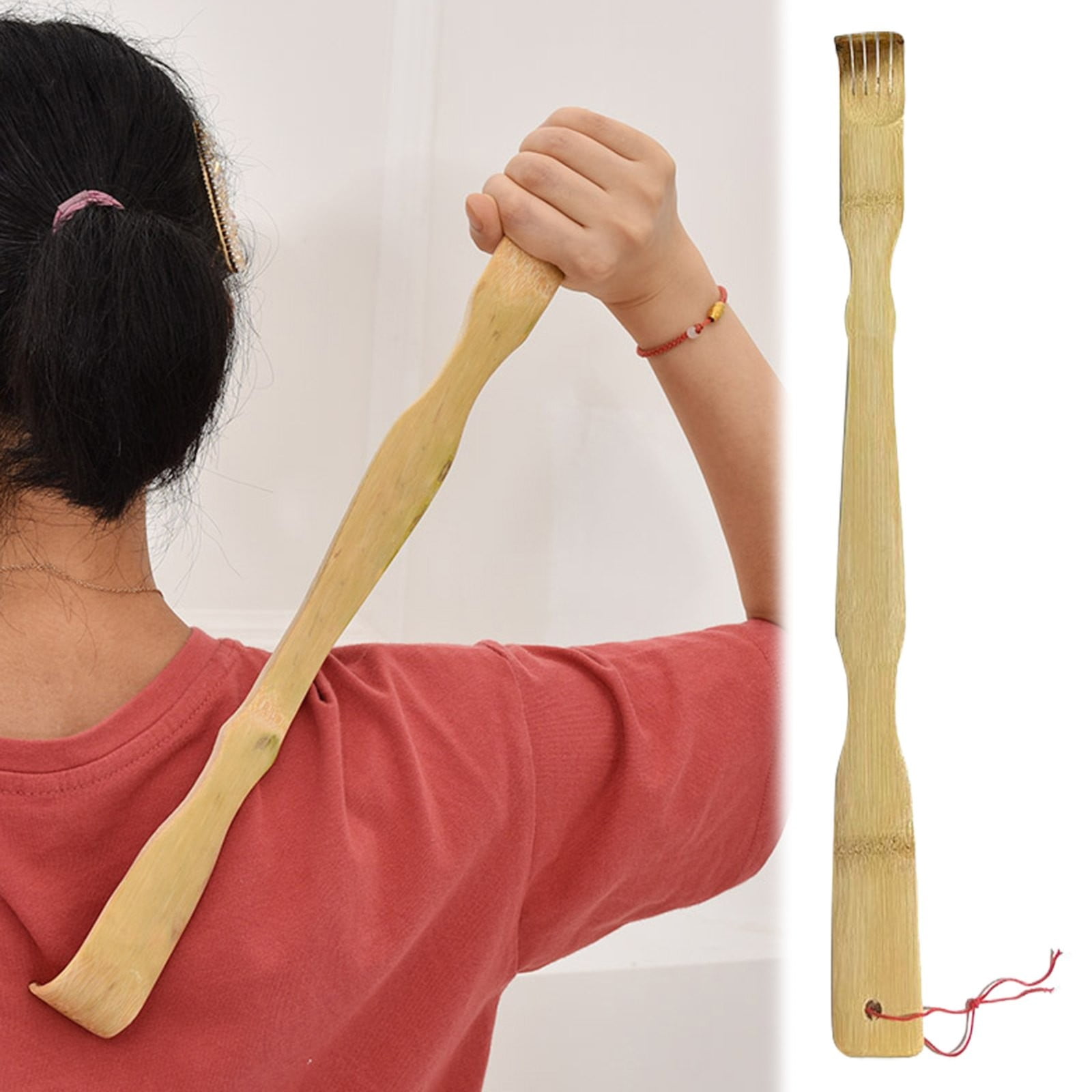 Yinguo 1 Pack Wooden Bamboo Back Scratcher, 17 Inch Long Handle Back ...