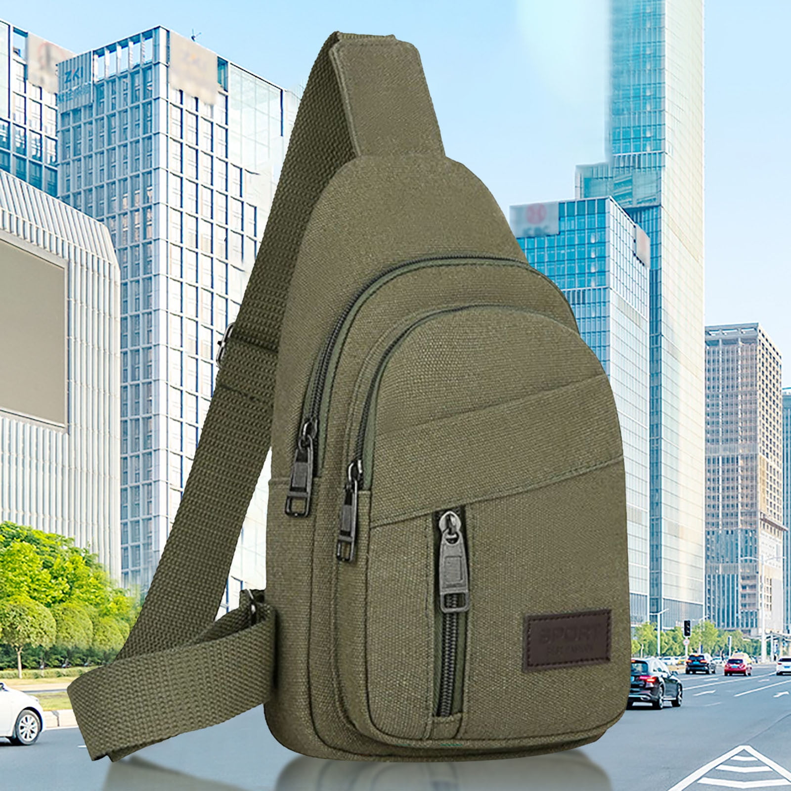 Yinguo 2022 Men's New Casual Solid Color Simple One Shoulder Zipper ...