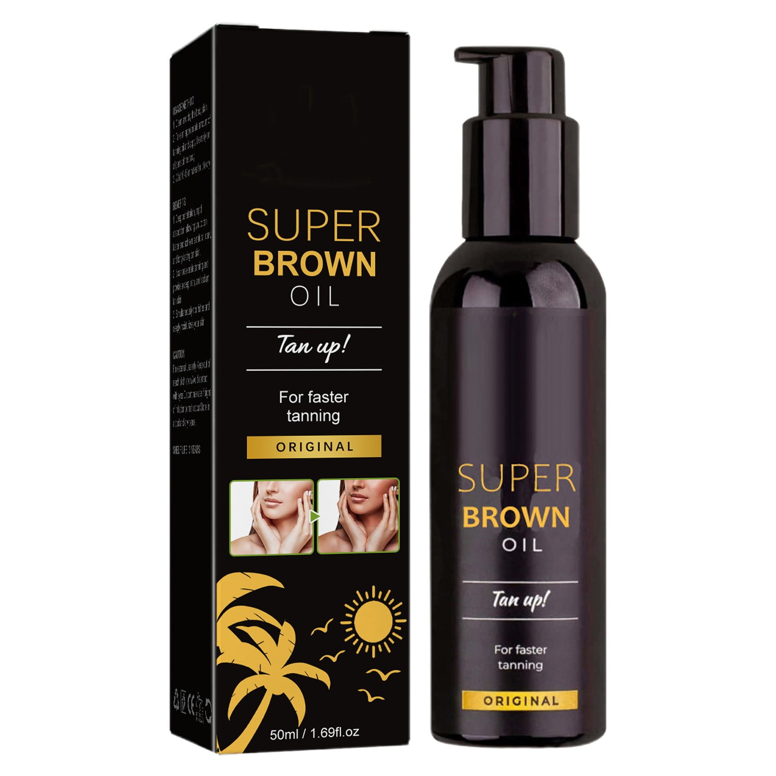Yinguo Super Brown Premium Tanning Accelerator Oil (50 ml), XXL Tanning ...