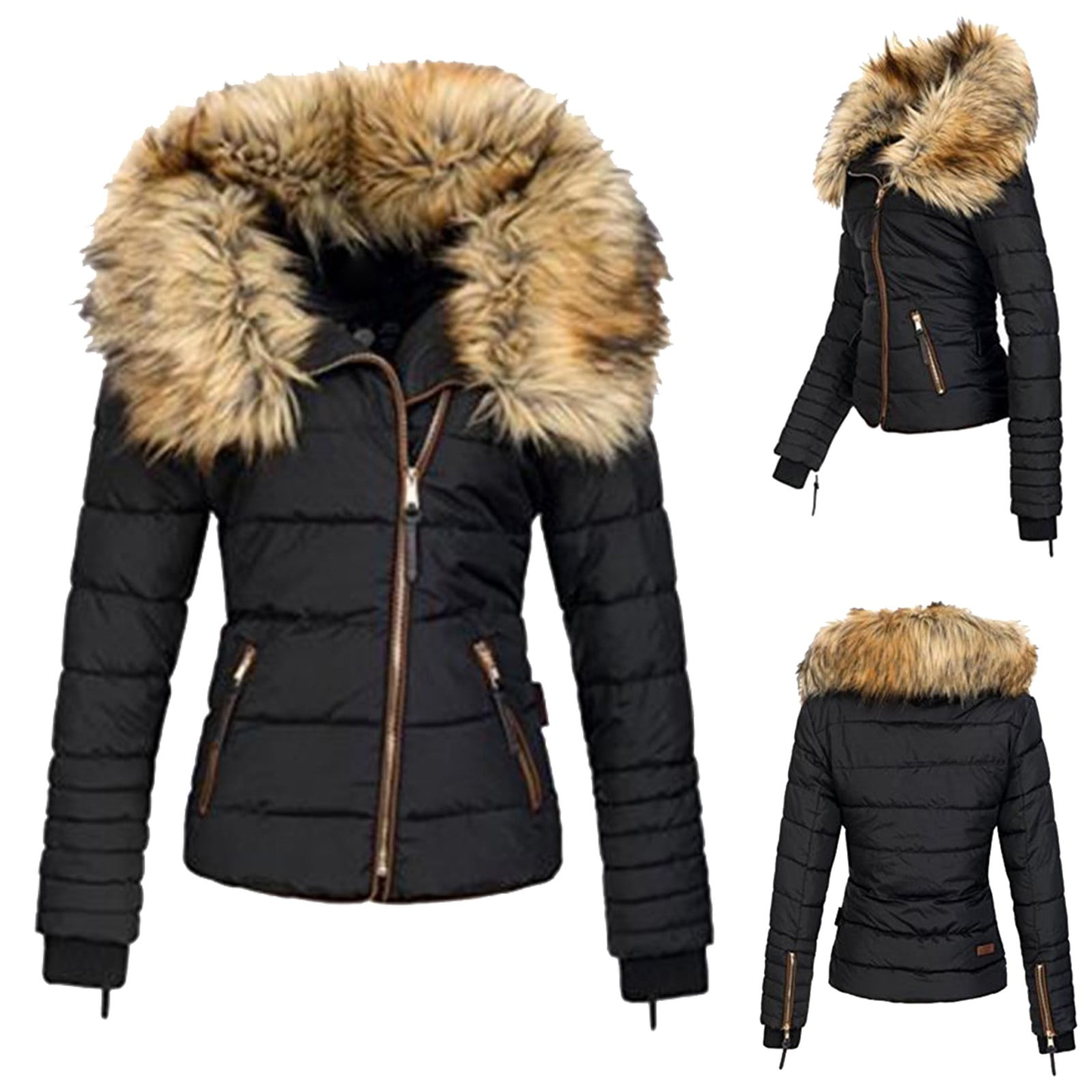 yinguo winter collar zipper padded jacket women thick warm jacket for ...