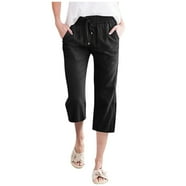 RealSize Women's French Terry Cloth Capri Pants with Pockets, XS-XXXL ...