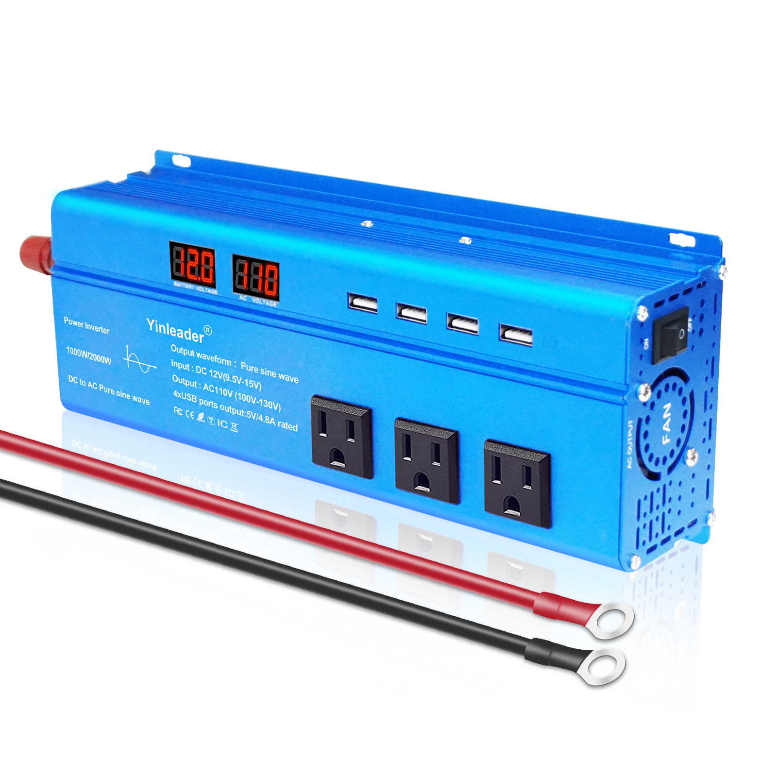 WFCO WF-5110H 1,000 Watt Pure Sine Wave RV Inverter - Walmart.com