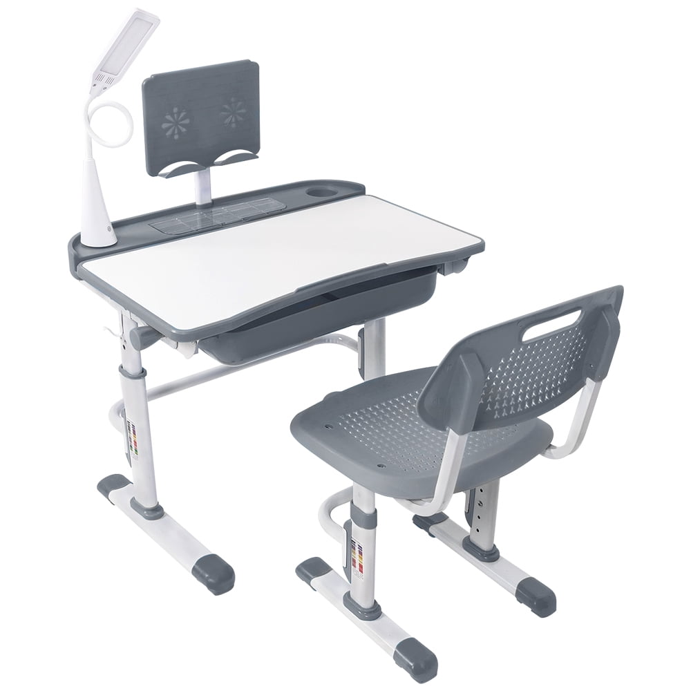 Yinleader Kids Study Desk and Chair Set Height Adjustable Children ...