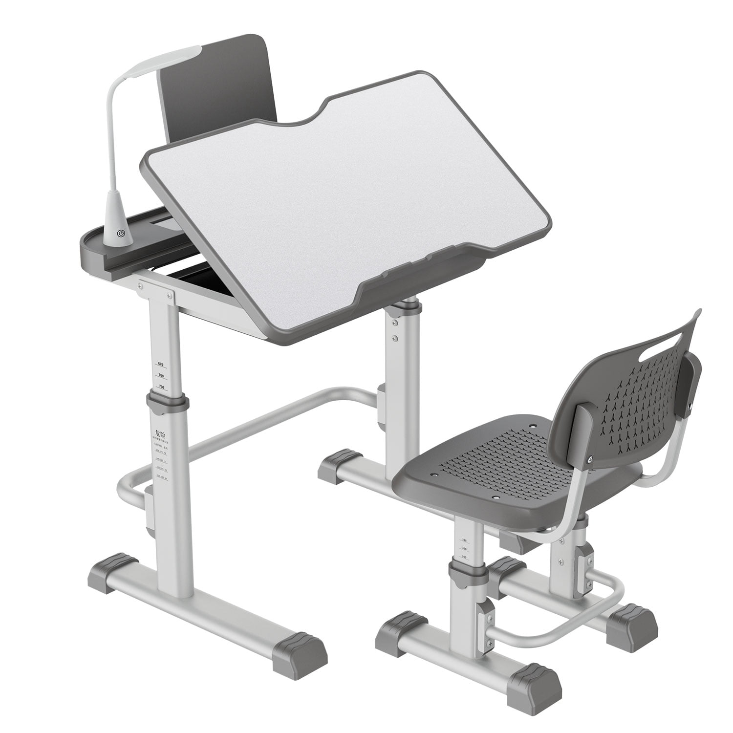 Yinleader Kids Study Desk and Chair Set Height Adjustable Children ...