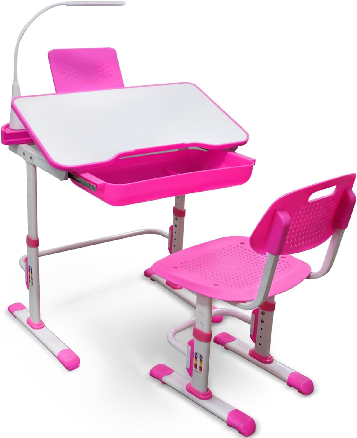 Yinleader Kids Study Desk and Chair Set Height Adjustable Children ...