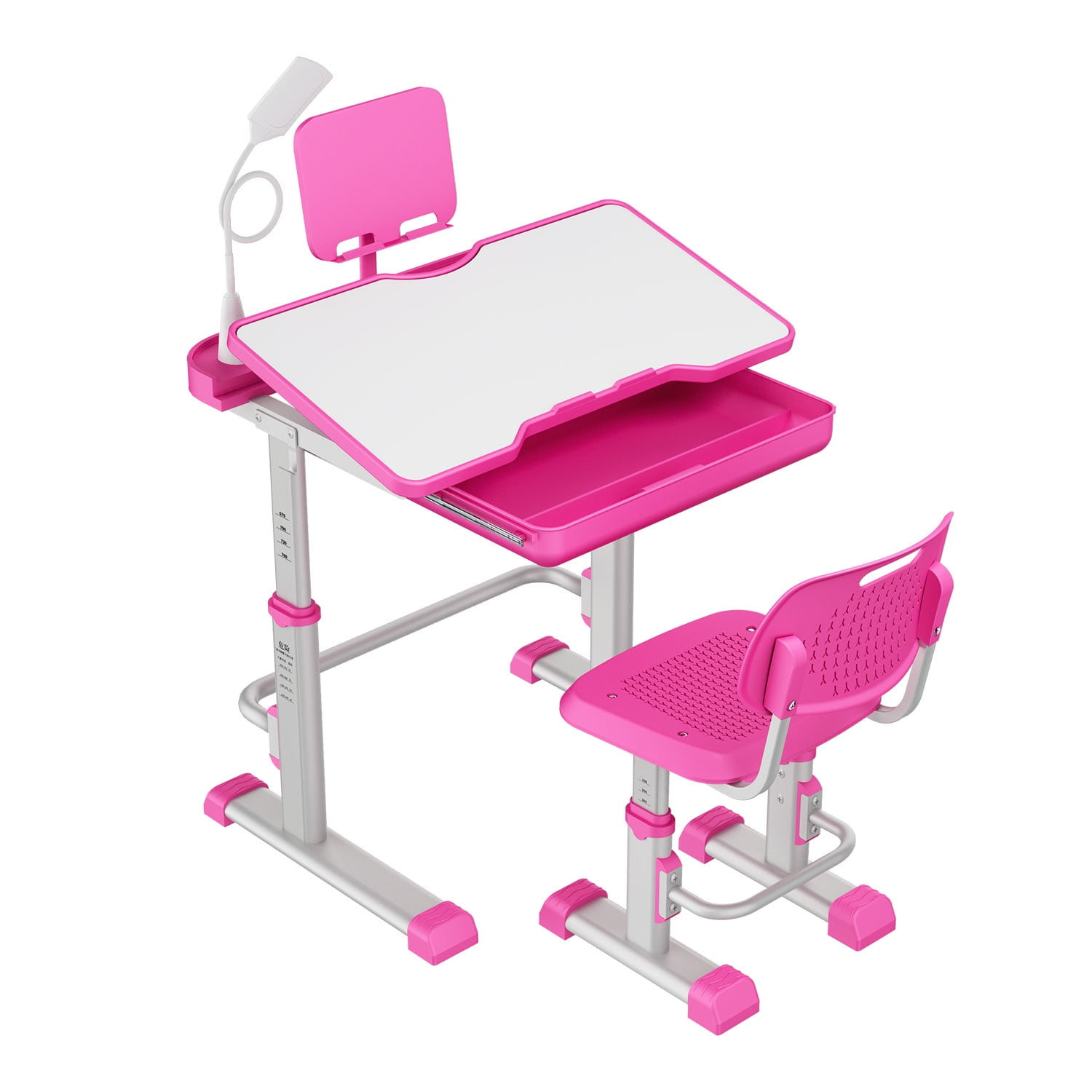 Yinleader Kids Study Desk and Chair Set Height Adjustable Children ...