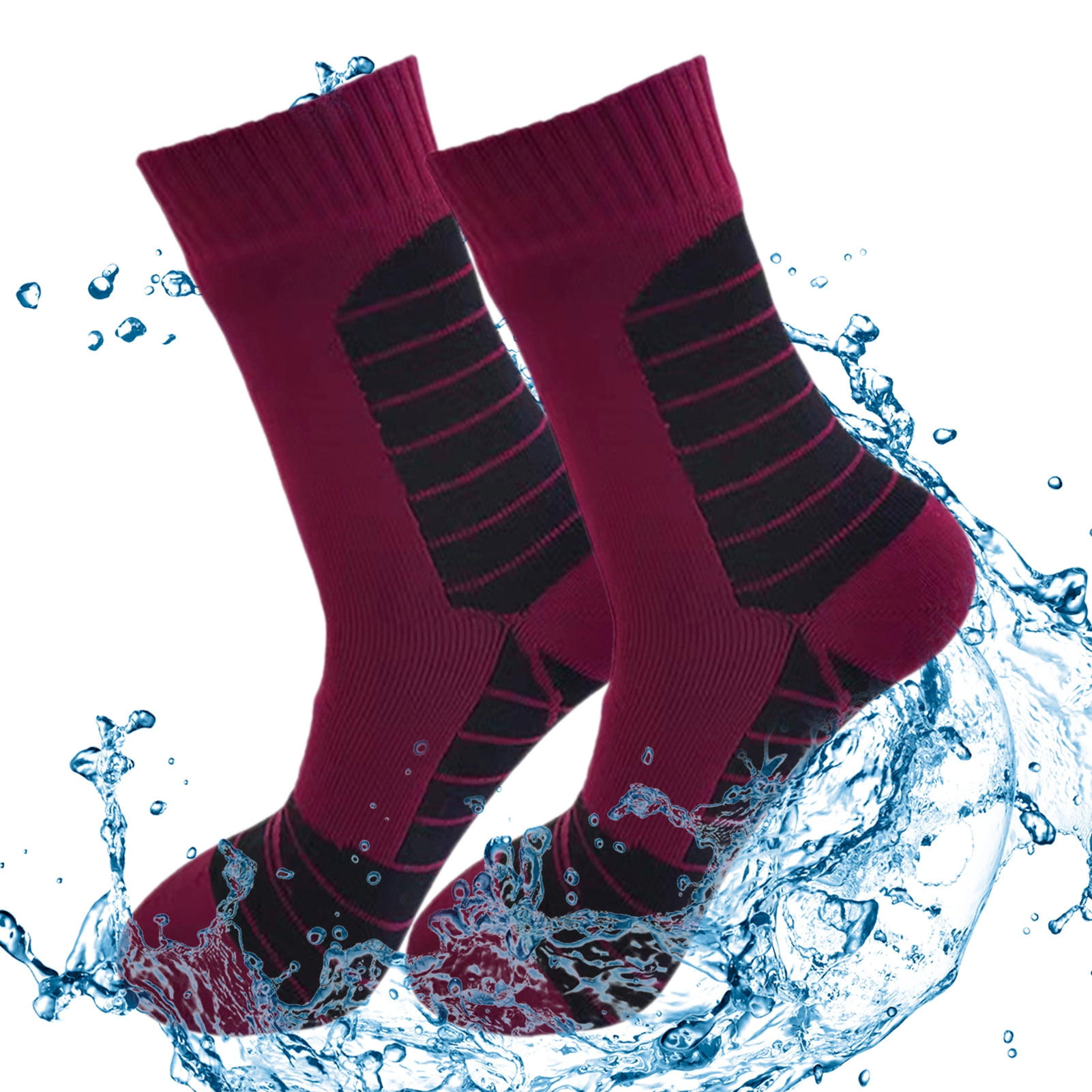 Yinreli 1 Pair Waterproof Socks 3-Layer Breathable Moisture-Wicking Men ...