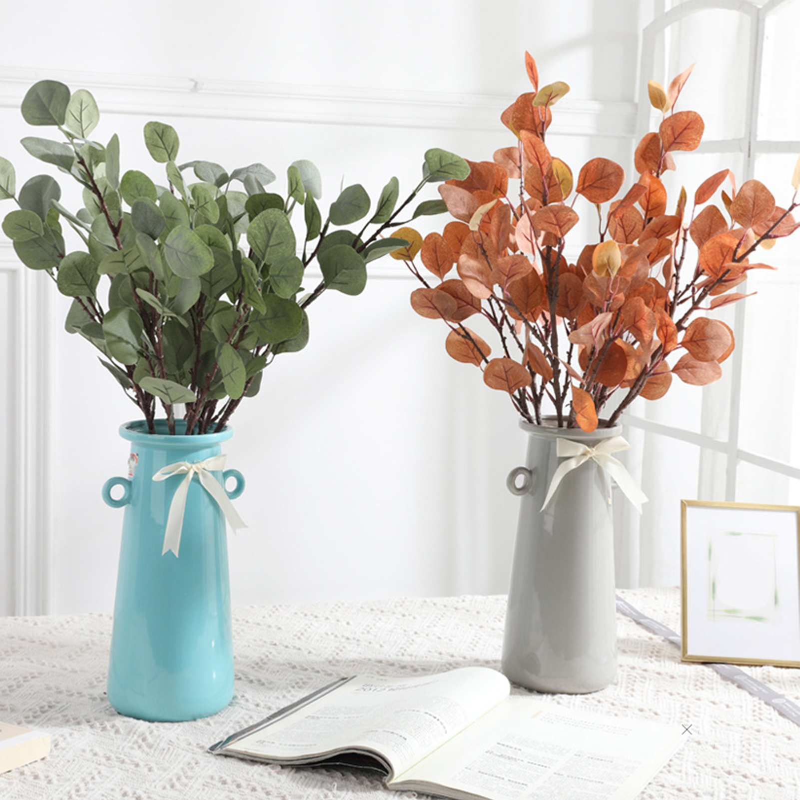 Yinreli 1Pc DIY Artificial Leaf Smooth Line Plastic Photography Props ...