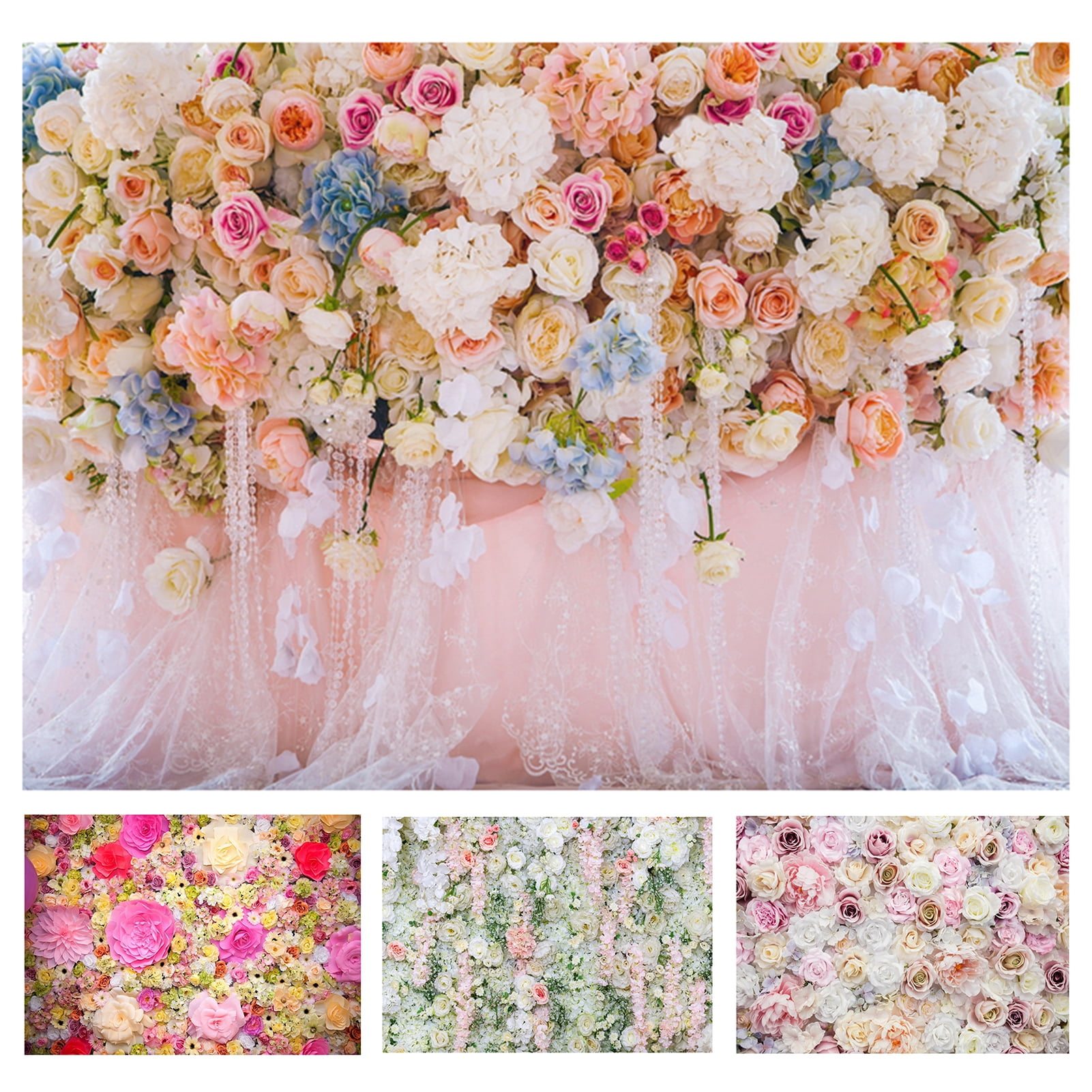Yinreli 3D Flower Wedding Scene Photographic Backdrops Photo Studio ...