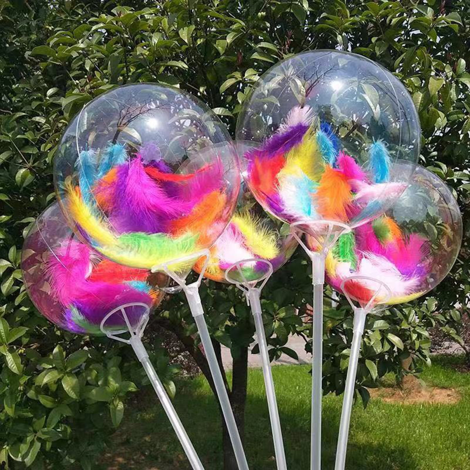 Yinreli 5Pcs Party Balloon Stretched Wide Application PE Clear ...
