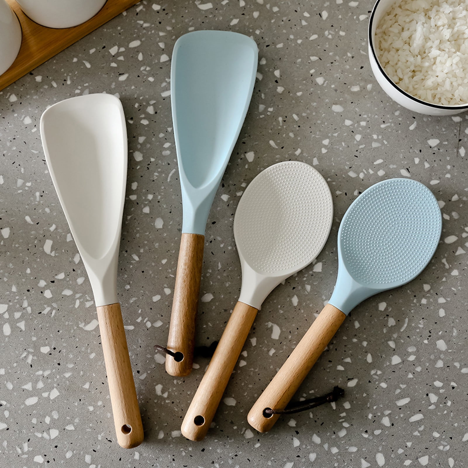 Yinreli Anti-scald Rice Scoop Non-stick Silicone Uneven Surface Cooking ...