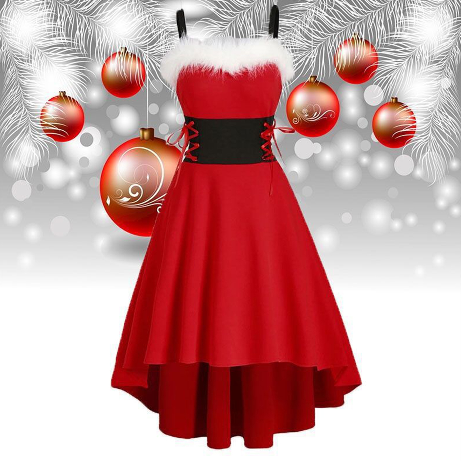 Yinreli Christmas Dress Off Shoulder Contrast Color Autumn Winter ...