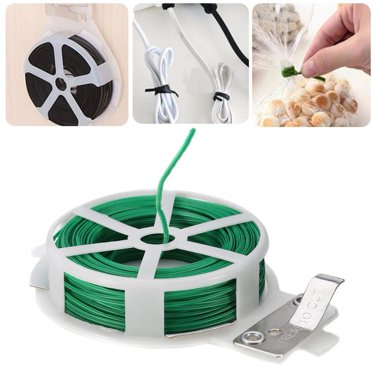 65ft (20m) BLACK flat Plastic Twist Tie Roll with Cutter - Walmart.com