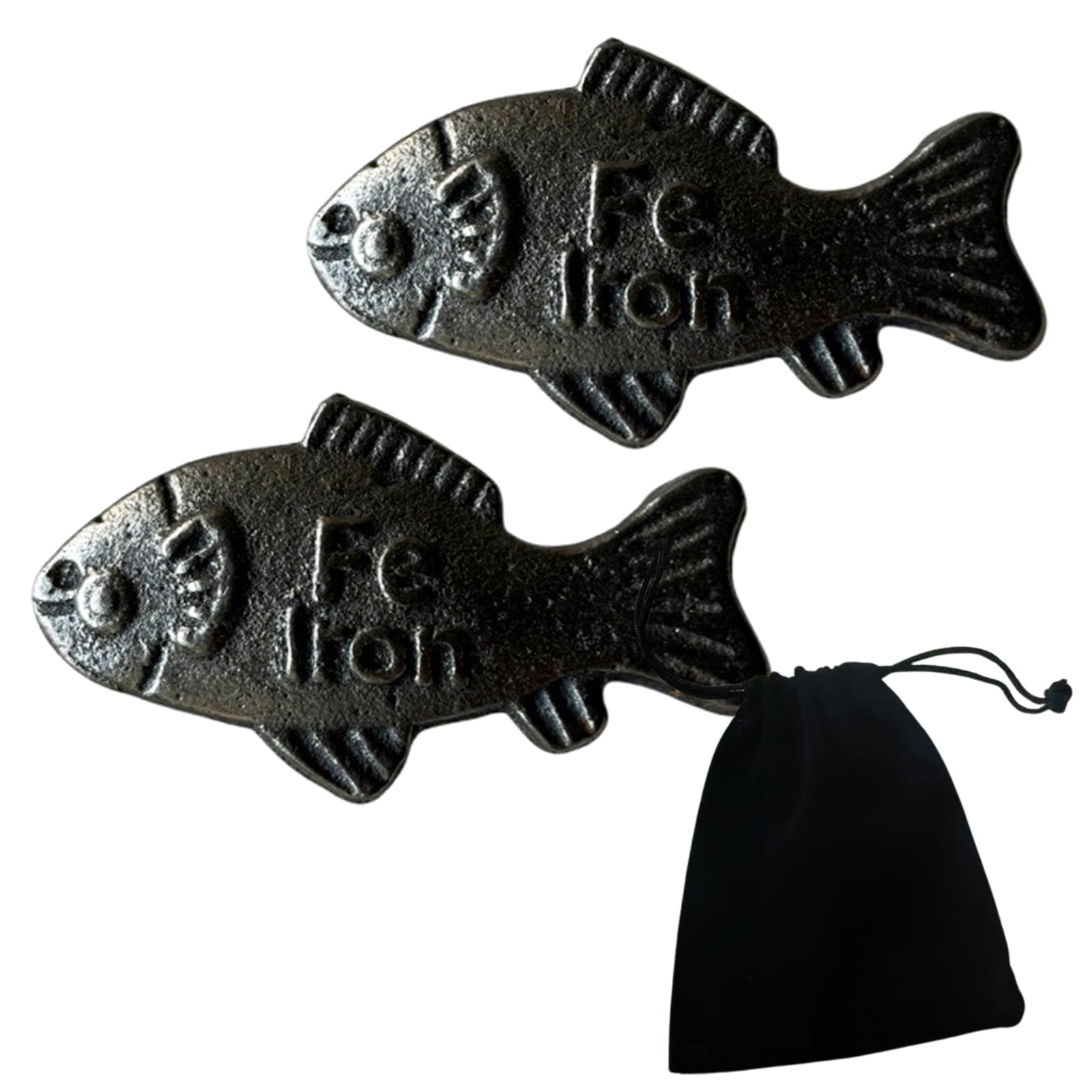 Yinreli Iron Deficiency Anemia Aid 2 Pcs Iron Fish Cooking Tool Natural ...
