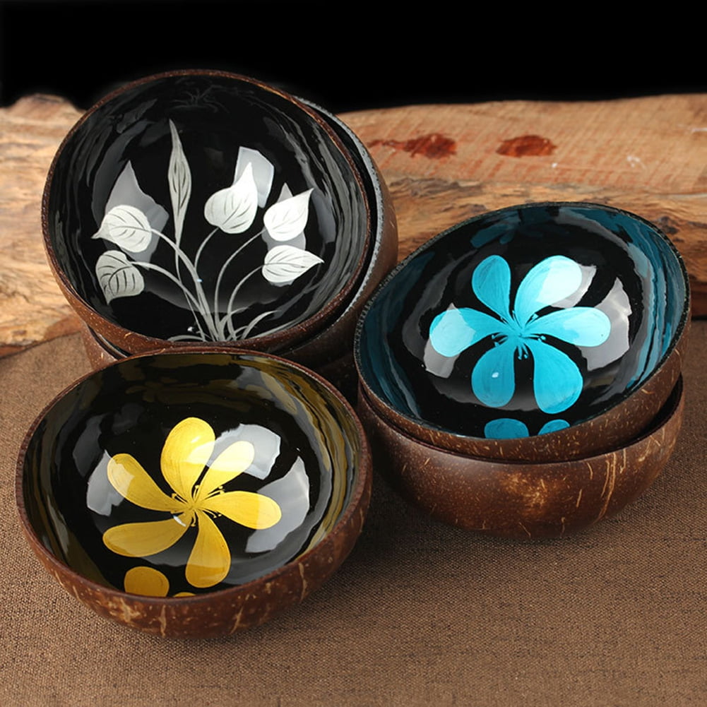 Yinreli Leaf/Flower Coconut Shell Dried Fruit Food Container Keys Candy ...
