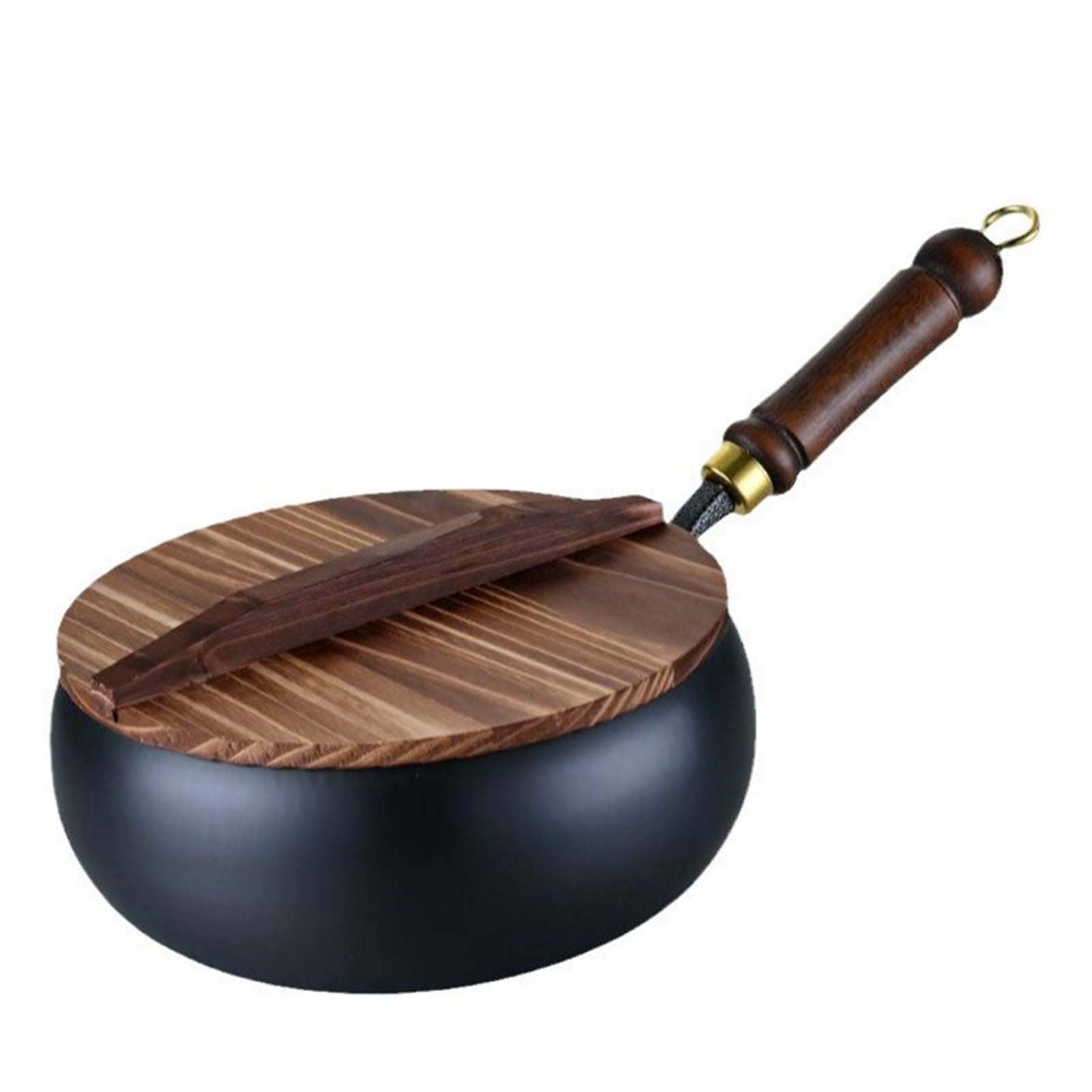 Yinreli Pure Iron Frying Pan Hand Forged Iron Wok Traditional Big Belly ...
