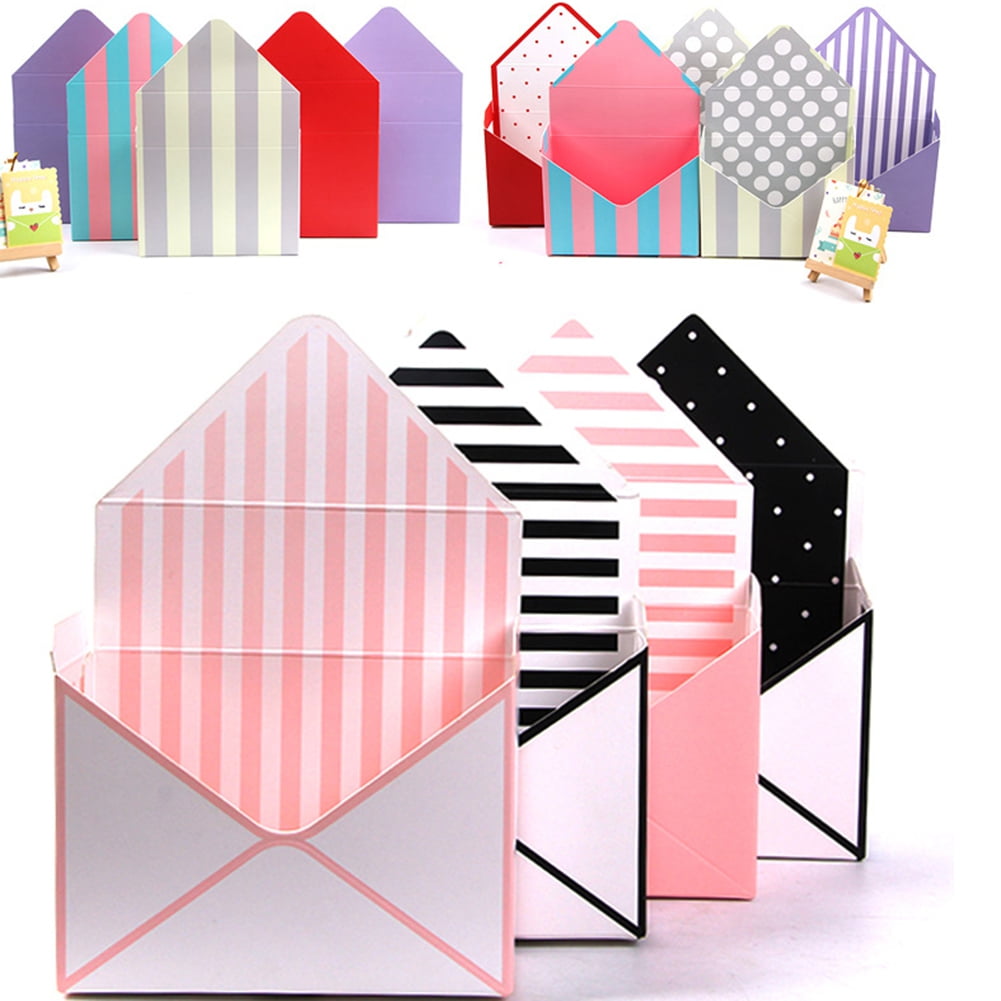 Yinreli Romantic Envelope Stripe Flower Bouquet Paper Packing Box ...