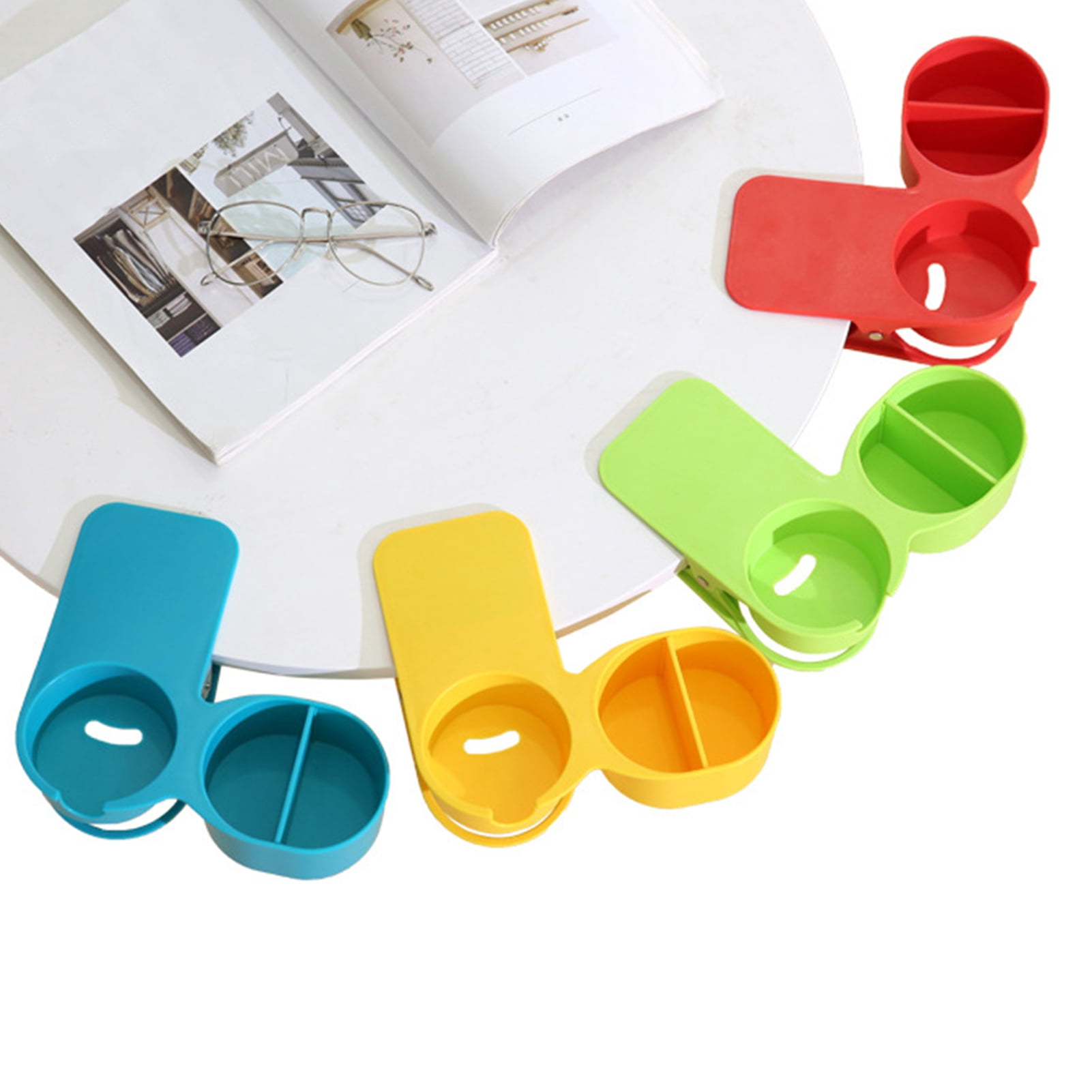 Yinreli Space-saving Cup Holder Clip with Storage Case ABS Table Desk ...